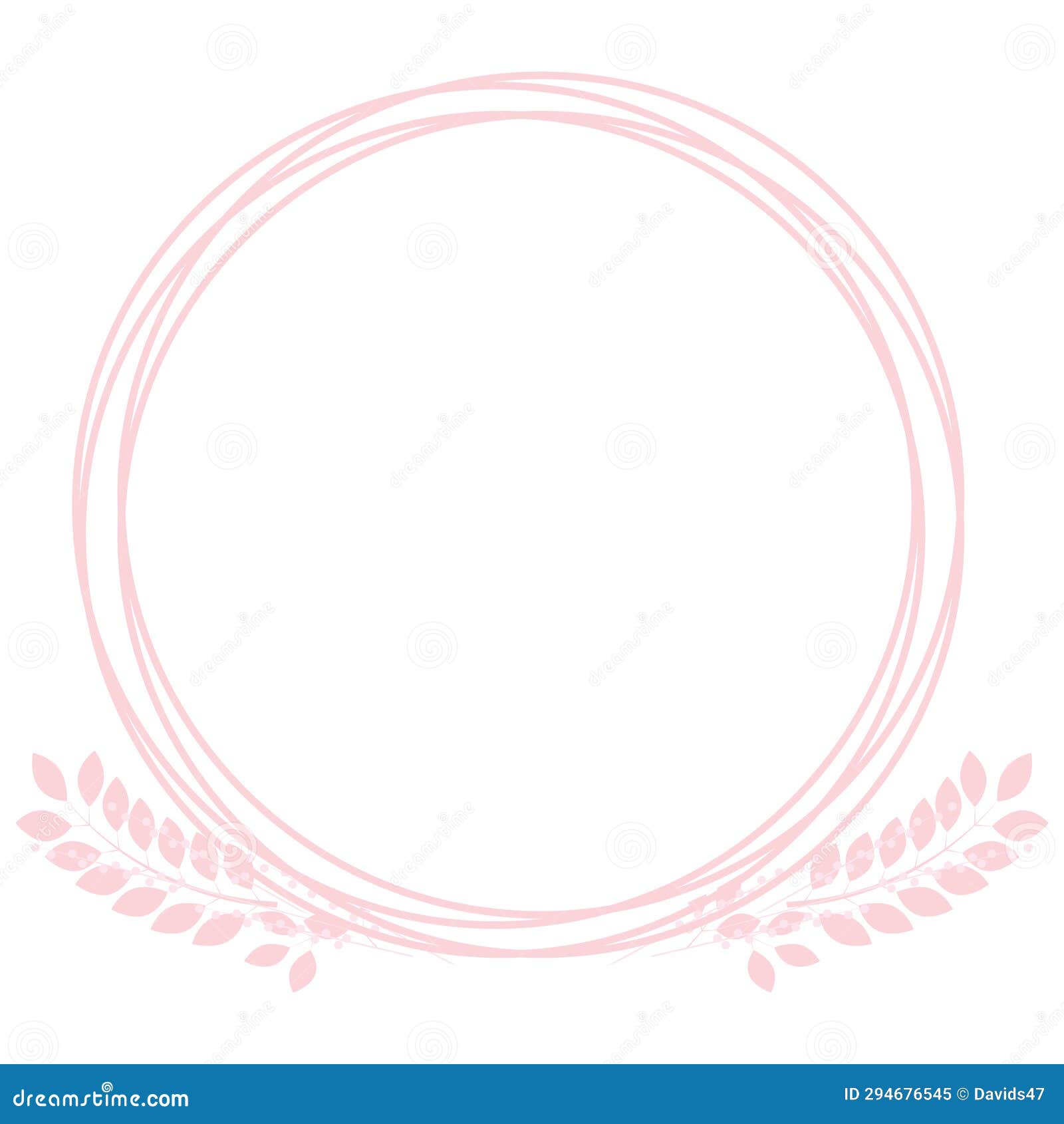 Pink Leaves Frame Flat Design Vector Stock Vector - Illustration of ...