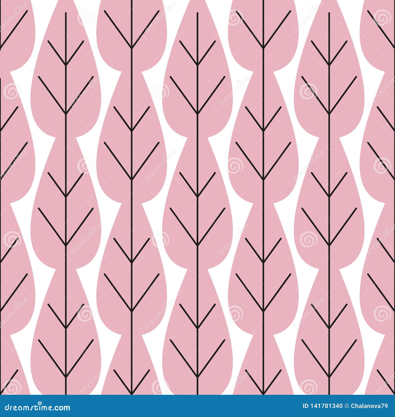 Pink Leaves Pattern. Endless Background. Seamless Pattern Stock ...