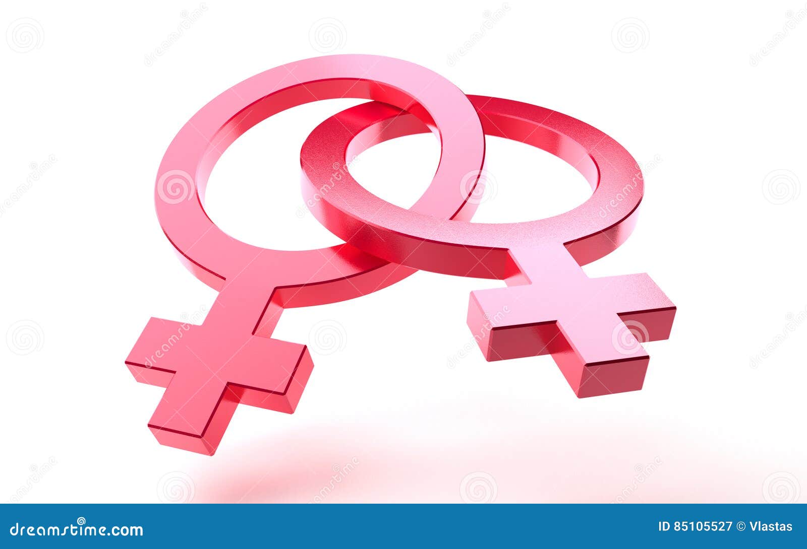 Pink Lesbian Symbols Joined Together Isolated On White Stock