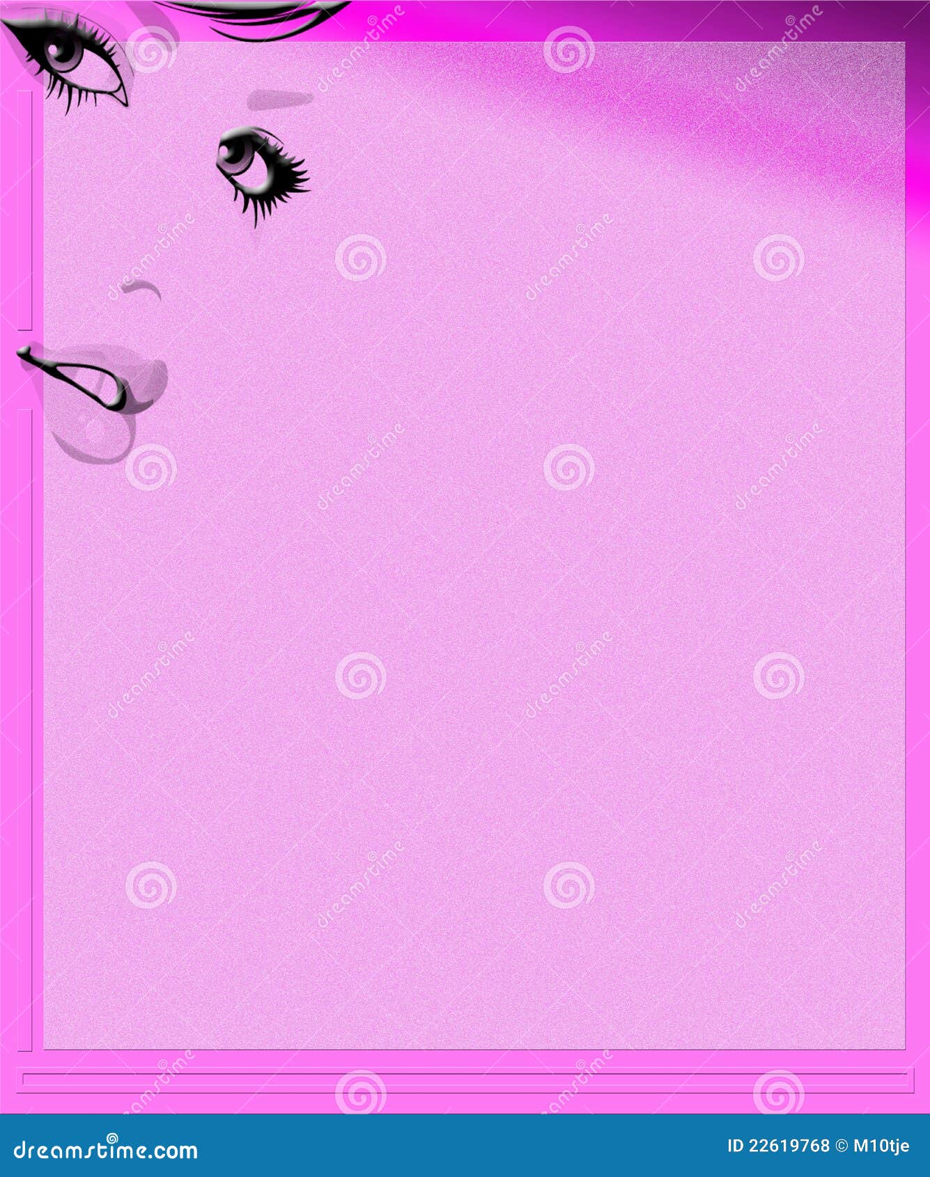 Pink Letter Background with Womans Face. Stock Illustration ...