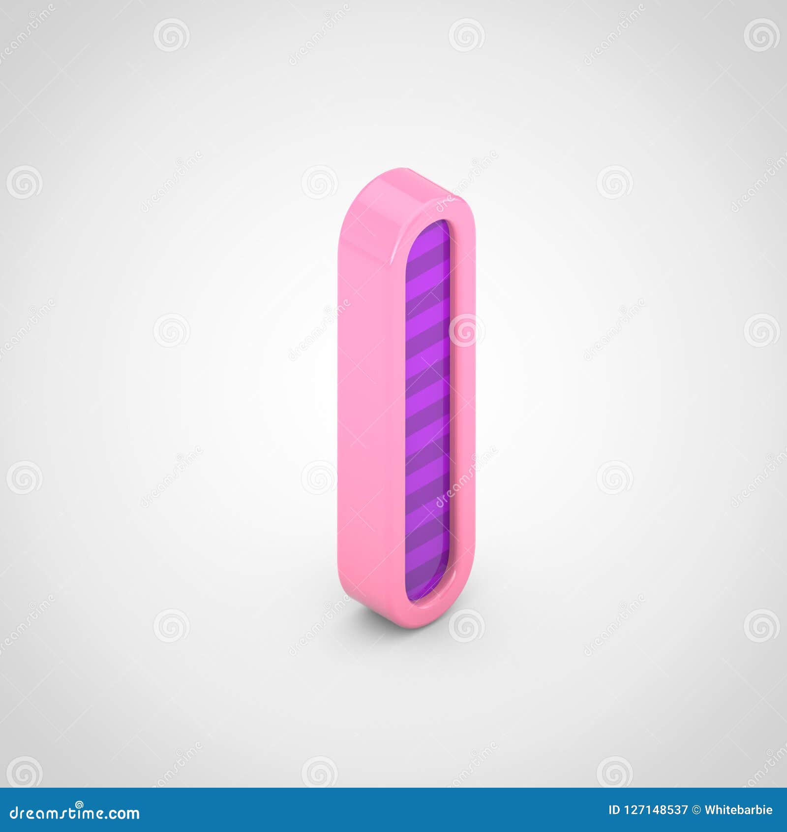 Pink Letter L Lowercase With Violet Stripes Isolated On White ...