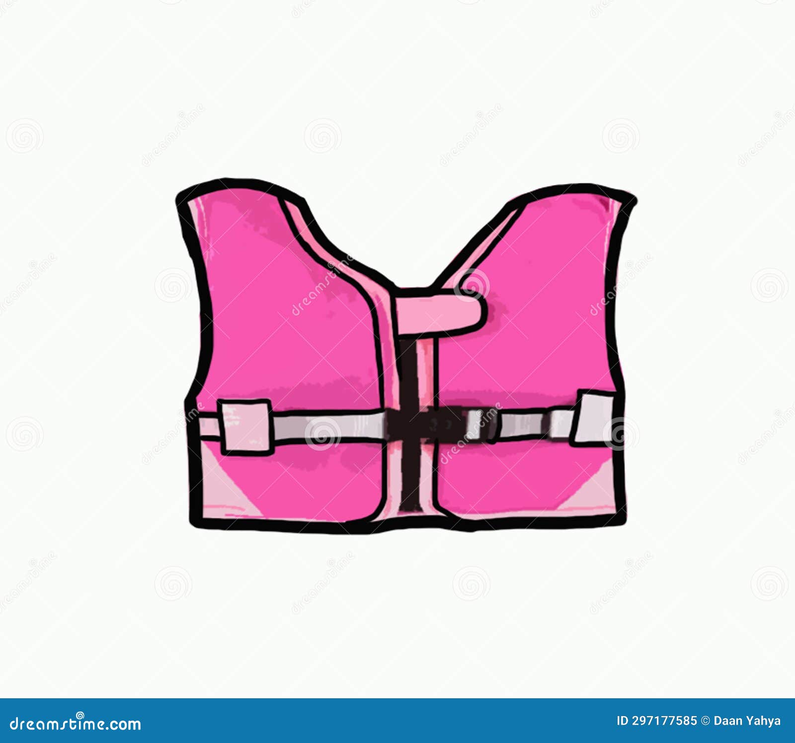 Pink Life Jacket Illustration with White Background Stock Illustration ...