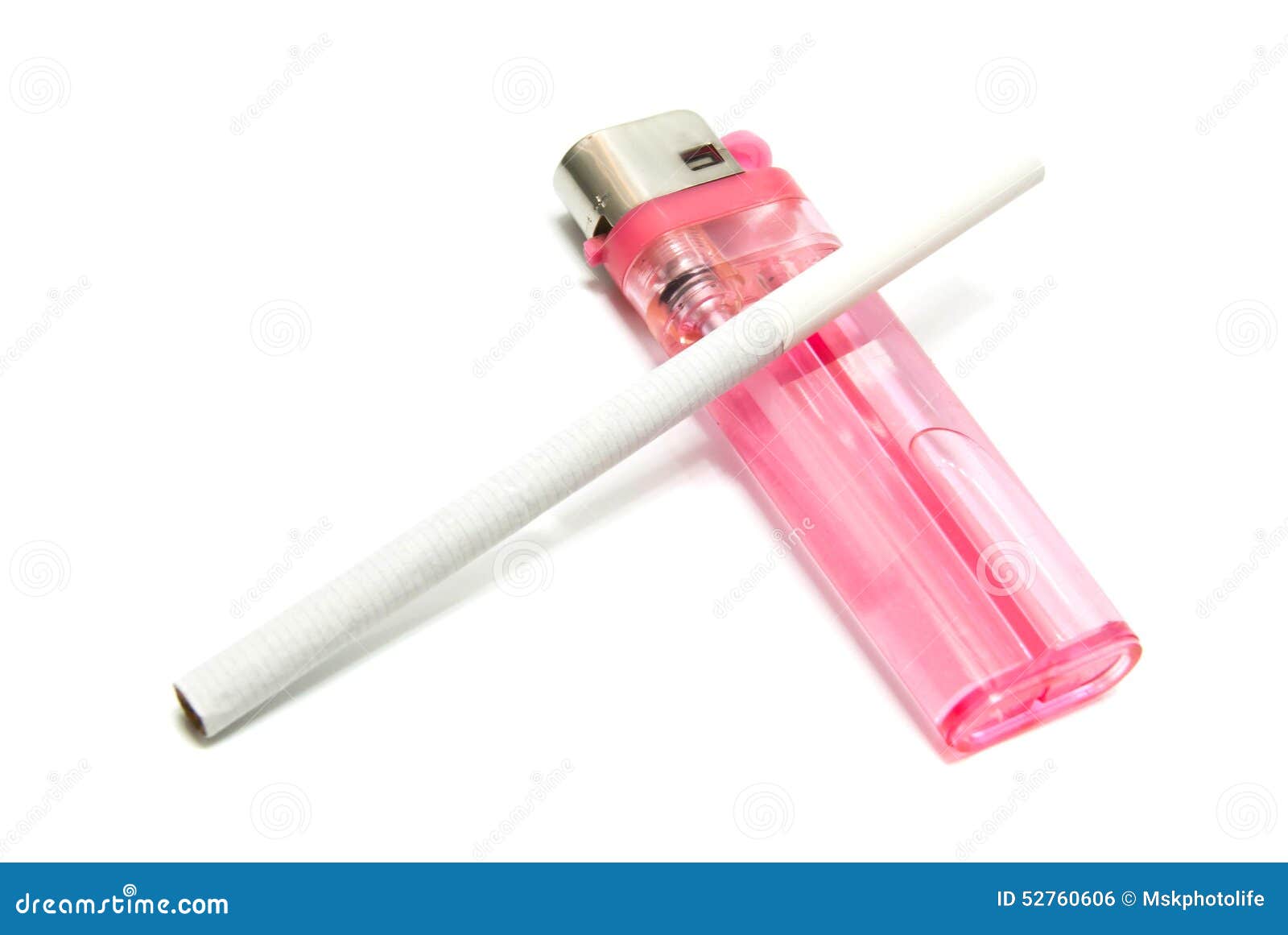Pink lighter and cigarette stock photo. Image of poison - 52760606