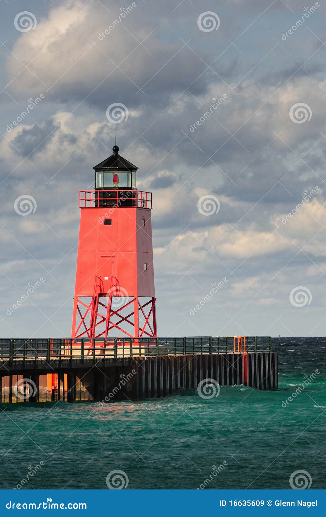 Pink lighthouse stock image. Image of lighthouse, pier - 16635609