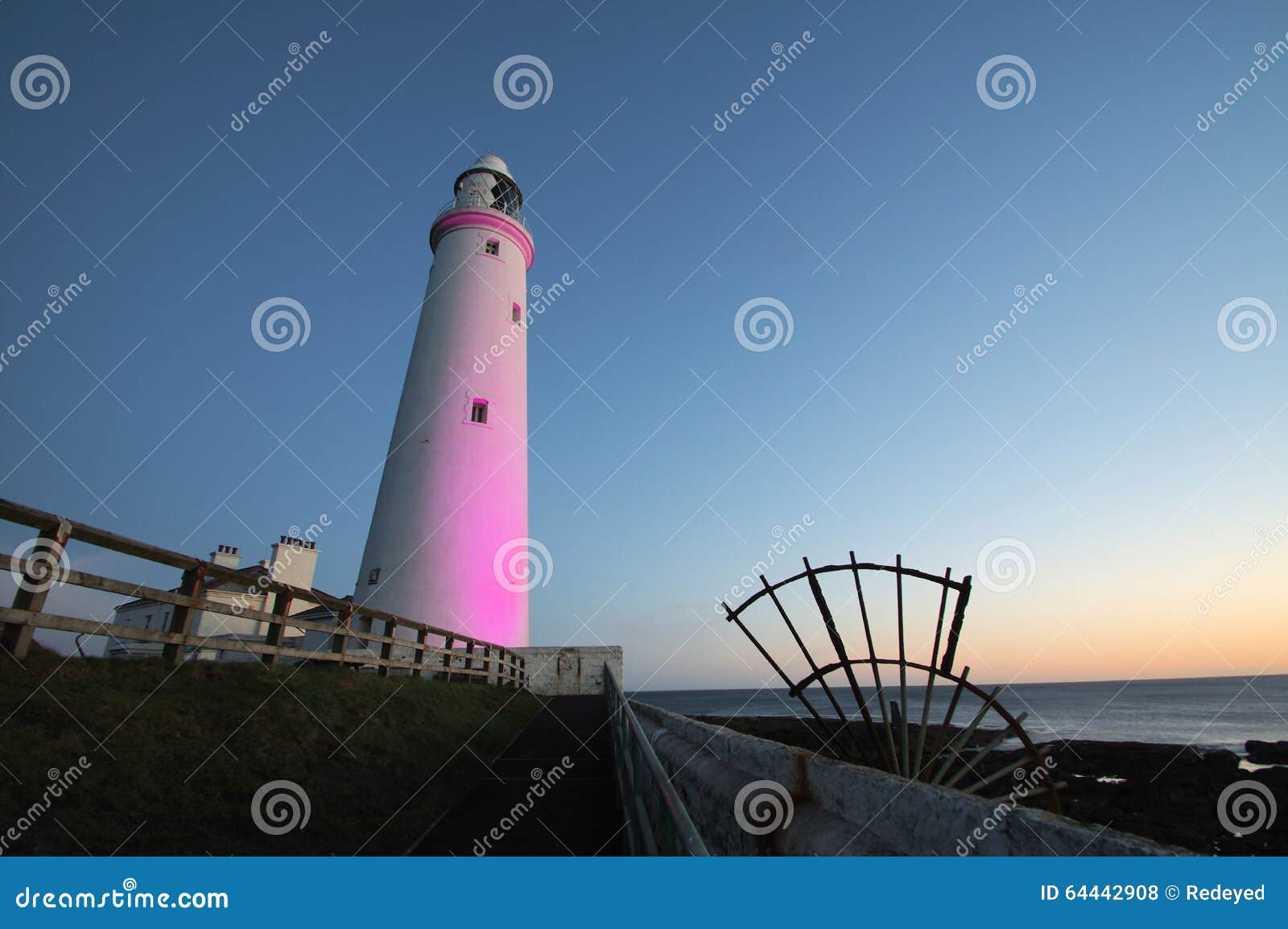Pink Lighthouse stock photo. Image of tyneside, pink - 64442908