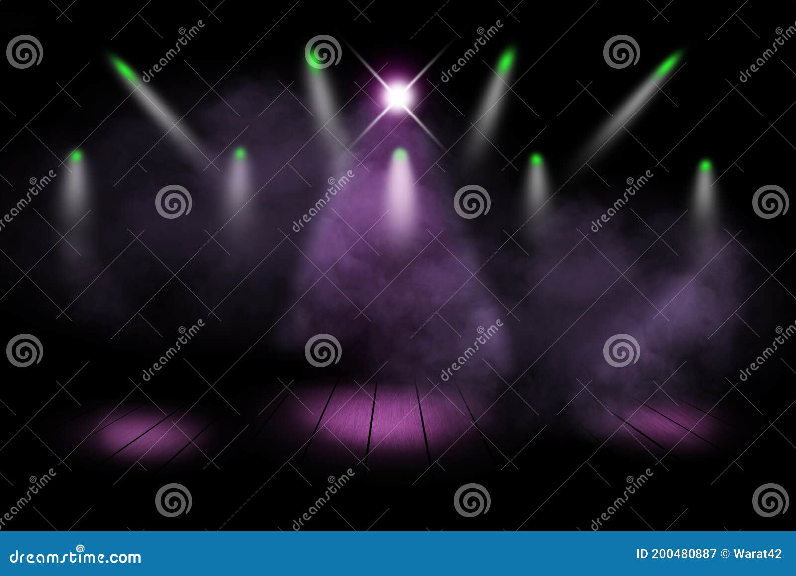 Pink Lighting and Smoke on Stage with Floor Wood Stock Image - Image of ...