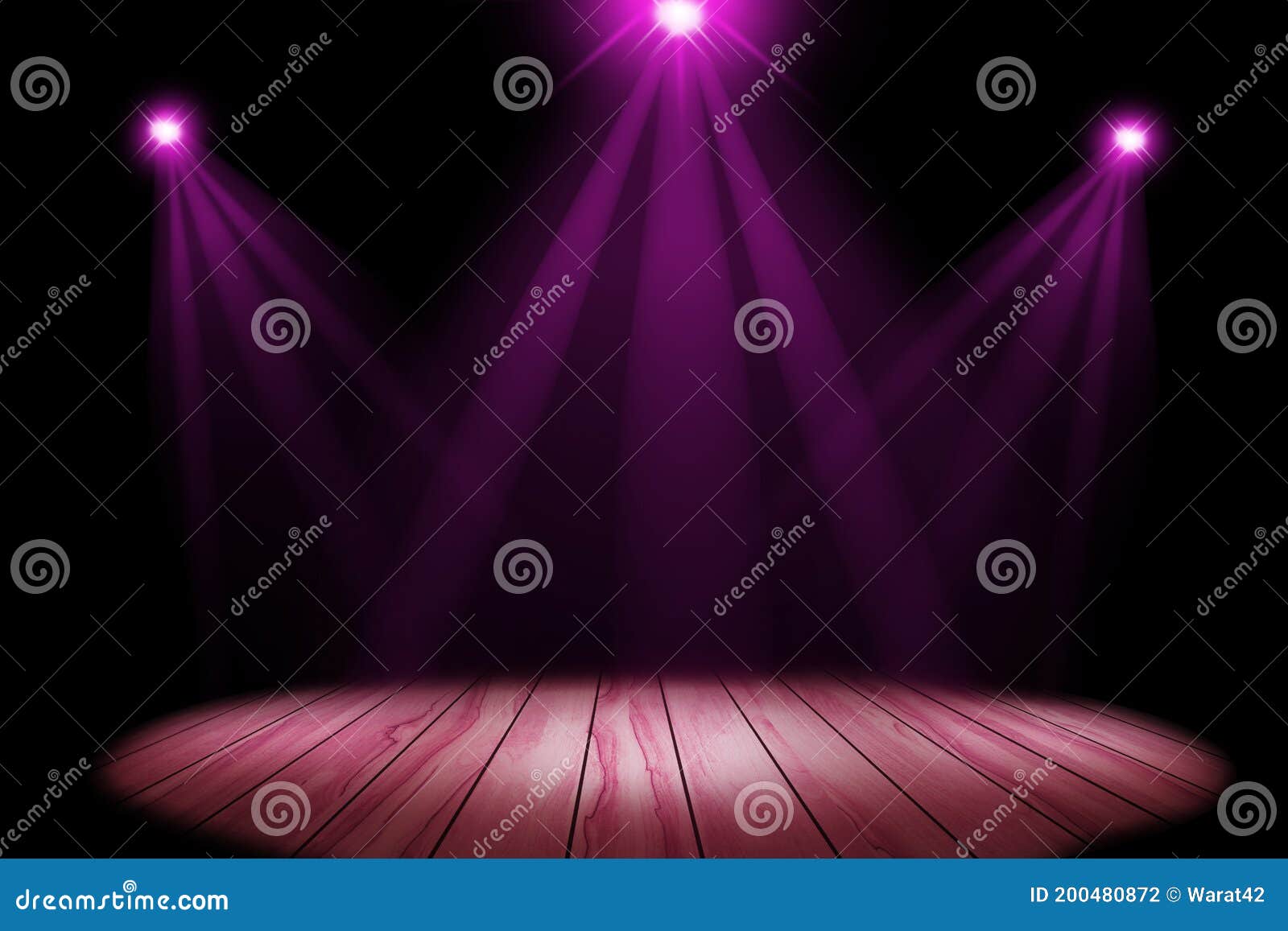 Pink Lighting on Stage with Floor Wood Stock Photo - Image of design ...