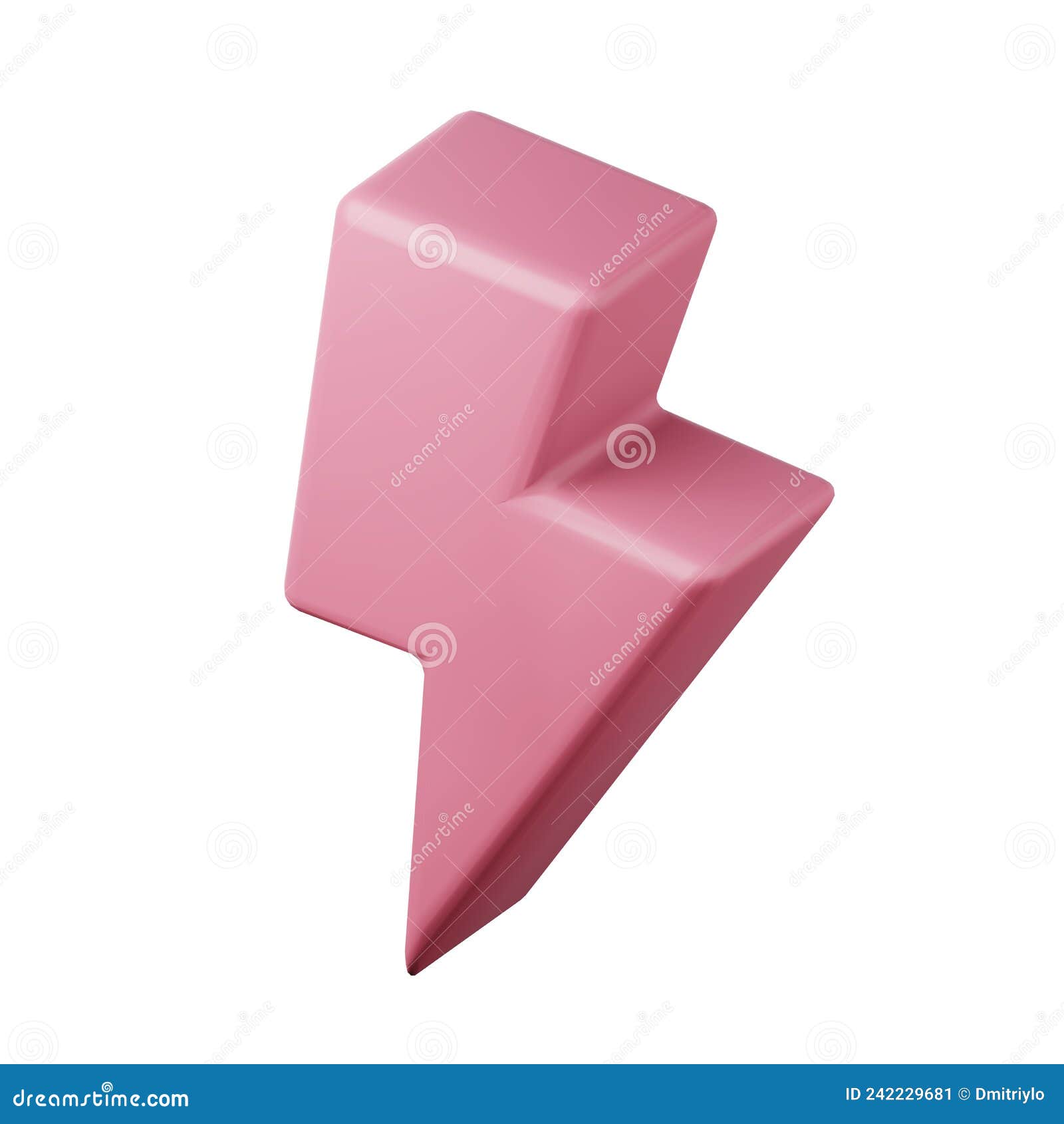Pink Lightning Bolt High Quality 3D Render Illustration Icon. Stock ...