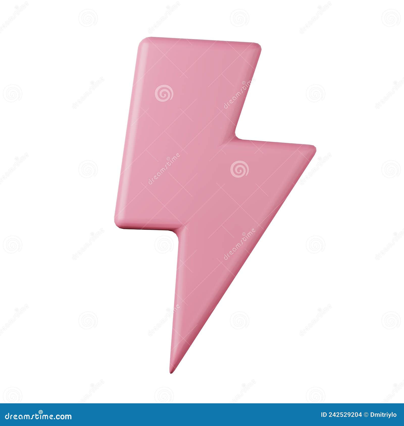 Pink Lightning Bolt High Quality 3D Render Illustration Icon. Stock ...
