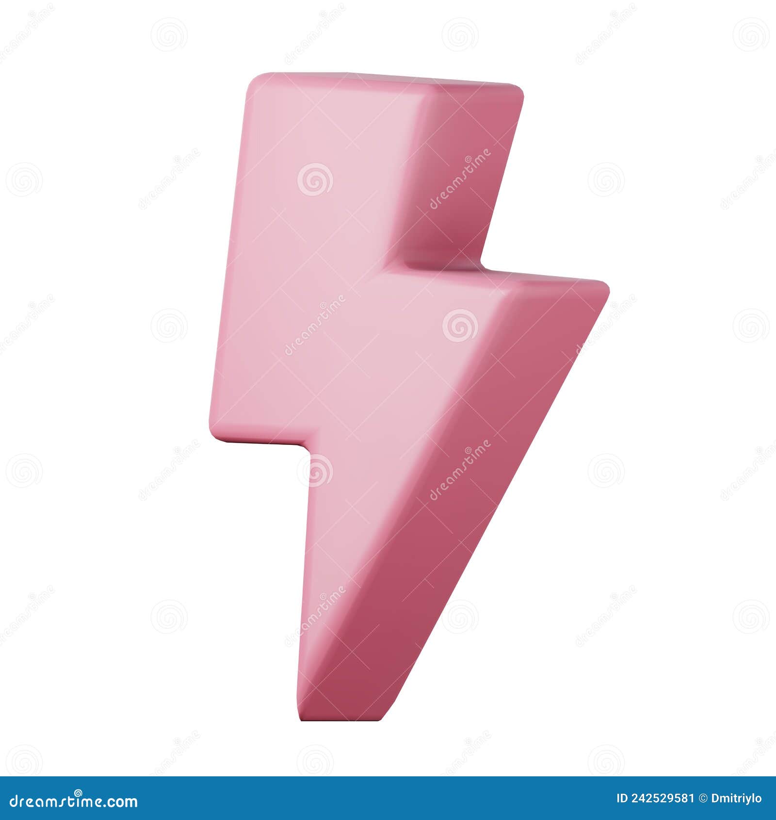 Pink Lightning Bolt High Quality 3D Render Illustration Icon. Stock ...
