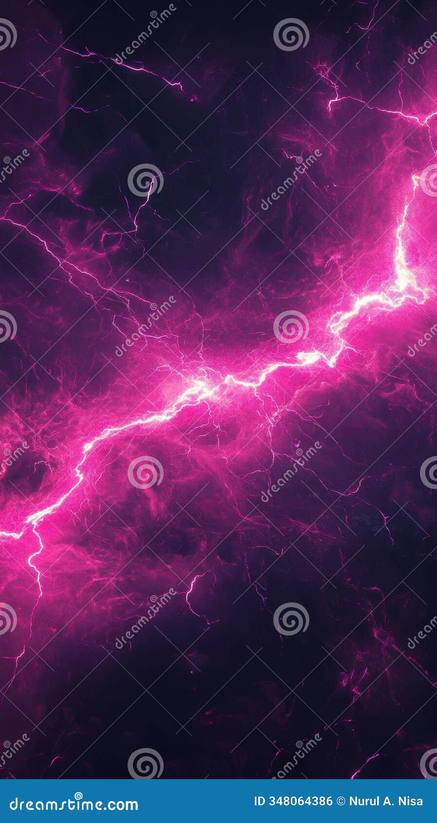 Pink Lightning Storm - Abstract Digital Art Stock Photo - Image of ...
