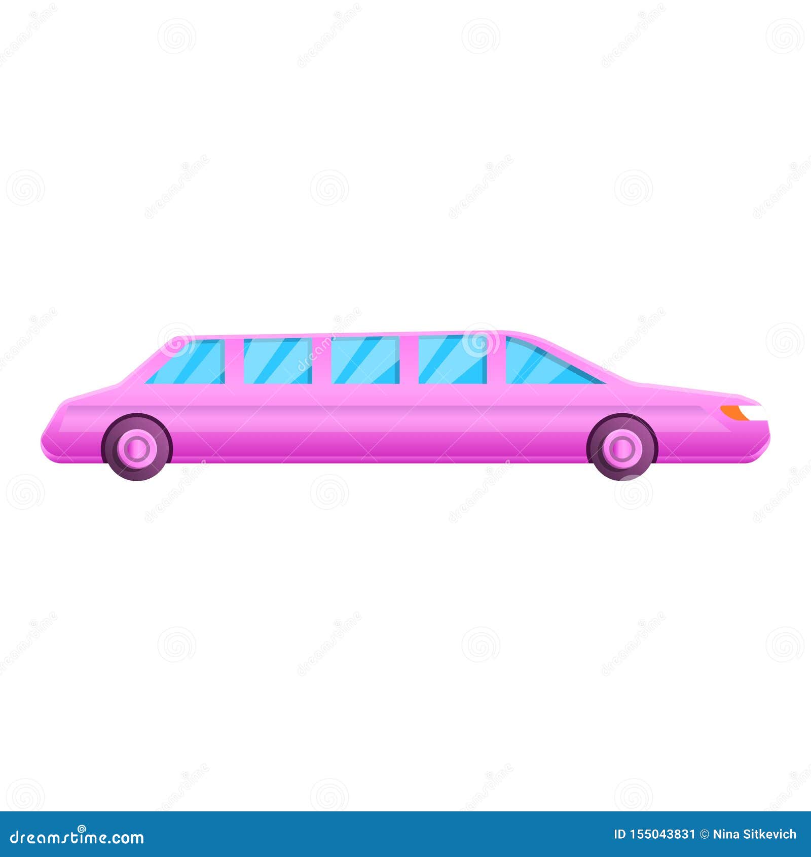 Pink Limousine Icon, Cartoon Style Stock Vector - Illustration of ...