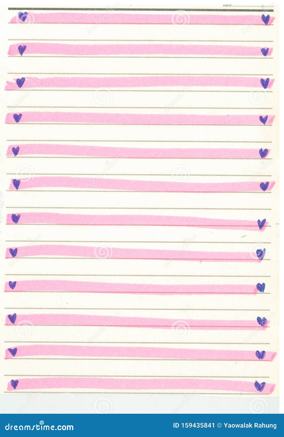 Pink line on paper stock image. Image of background - 159435841