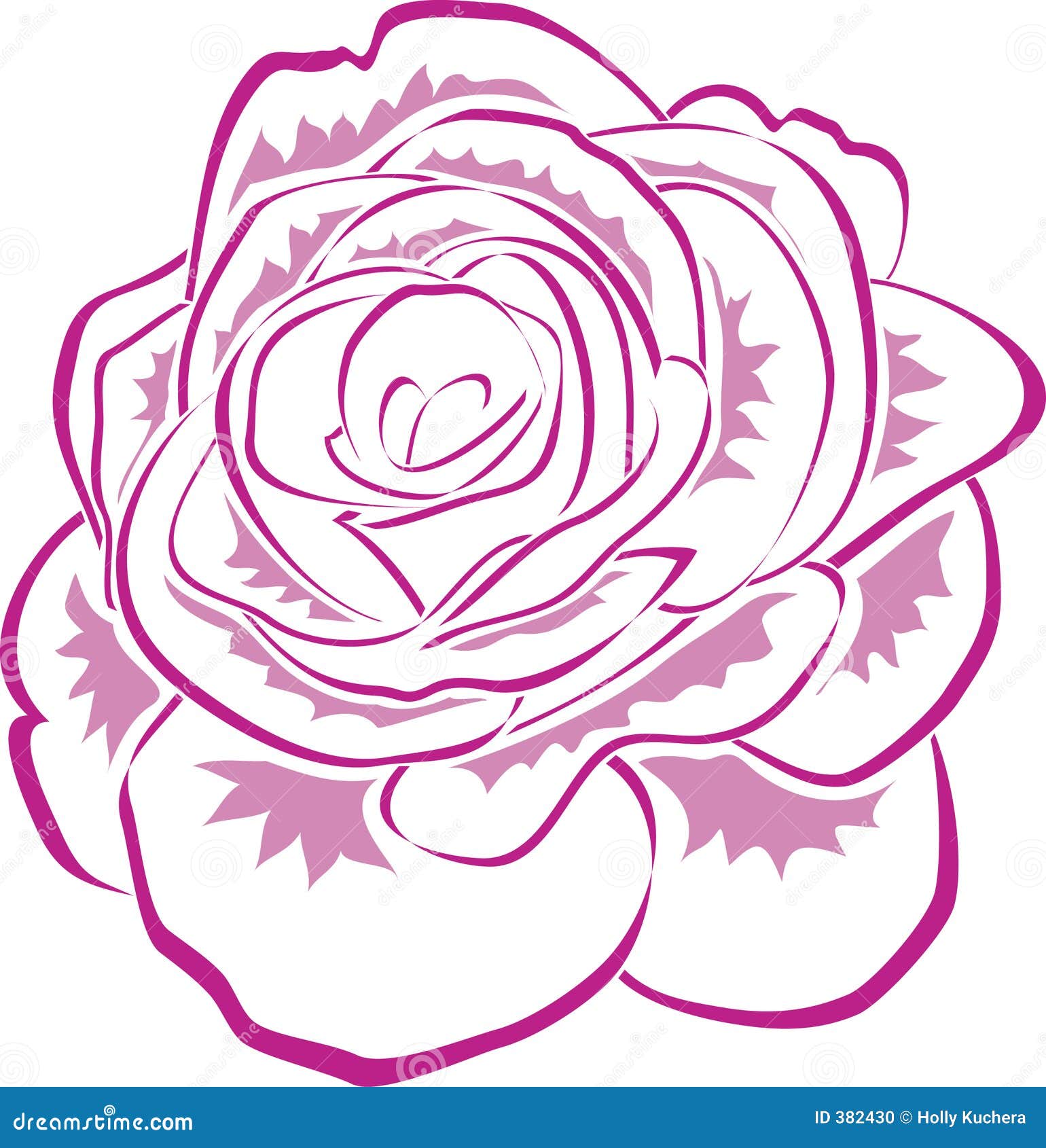 Pink Line Rose stock vector. Illustration of color, pastel - 382430