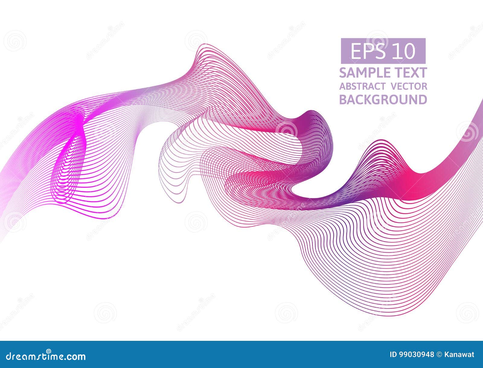 Pink Line Wave Abstract Vector Background with Copy Space Stock Vector ...