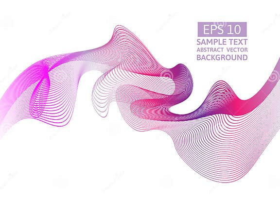 Pink Line Wave Abstract Vector Background with Copy Space Stock Vector ...