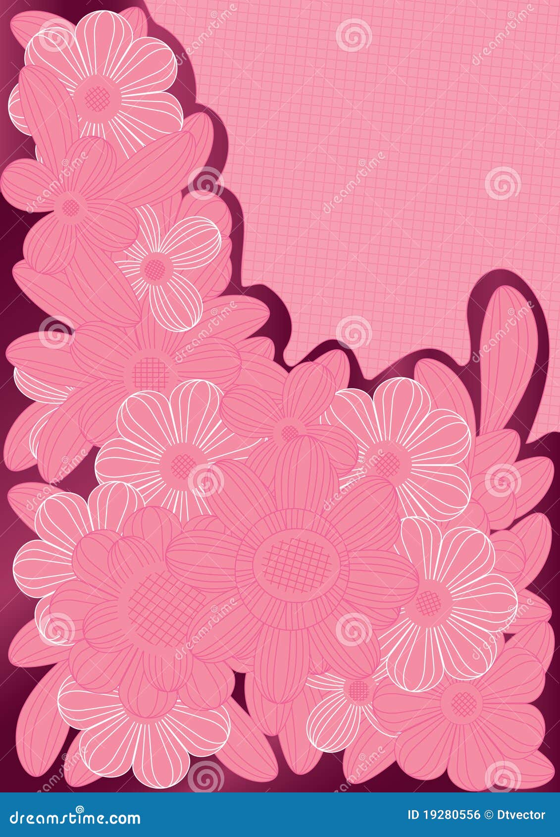 Pink Lines Flowers_eps stock vector. Illustration of backgrounds - 19280556