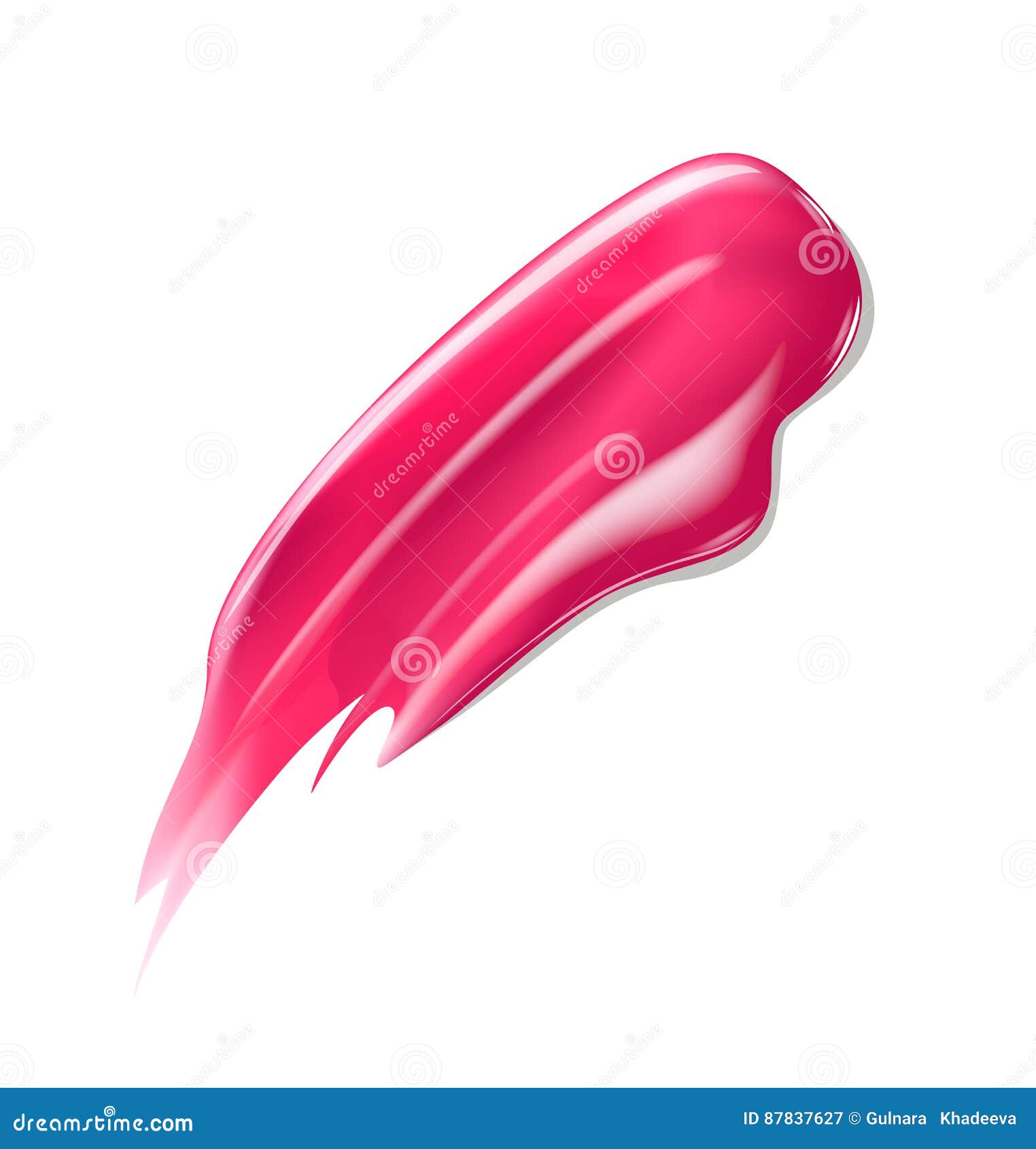 Pink Lip Gloss Isolated on White. Vector Illustration Stock ...