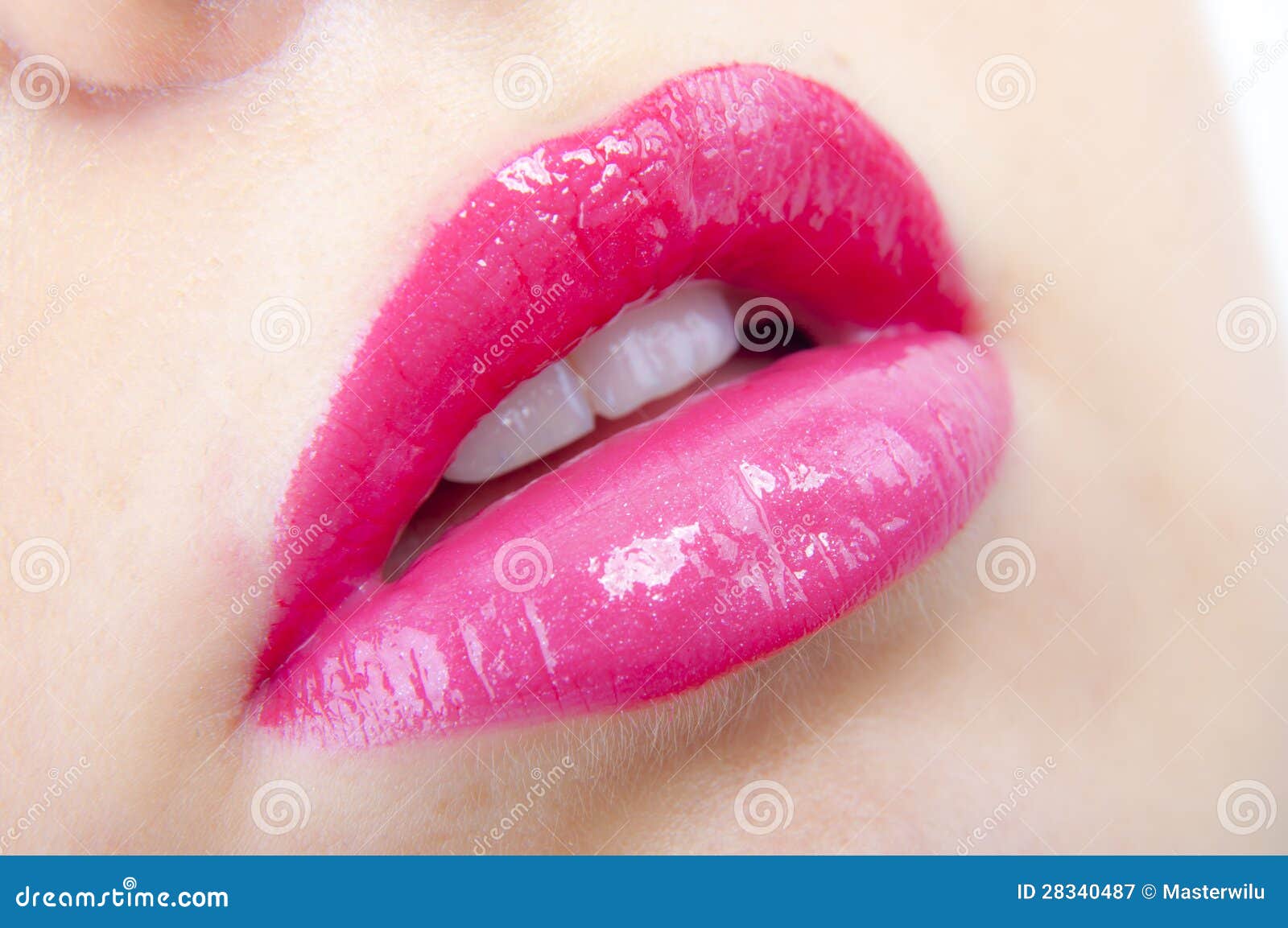 Pink lips stock image. Image of gloss, pretty, accessory - 28340487