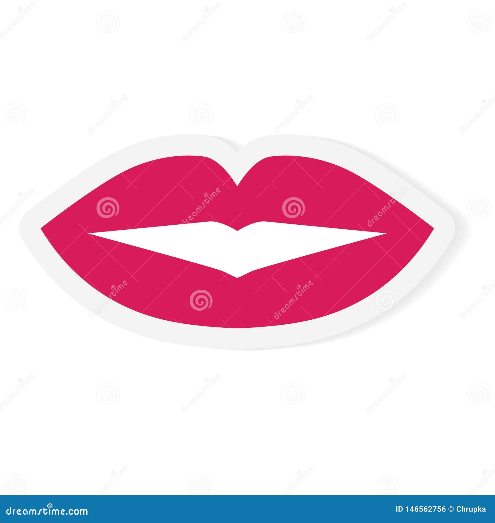 Pink lips icon stock vector. Illustration of isolated - 146562756