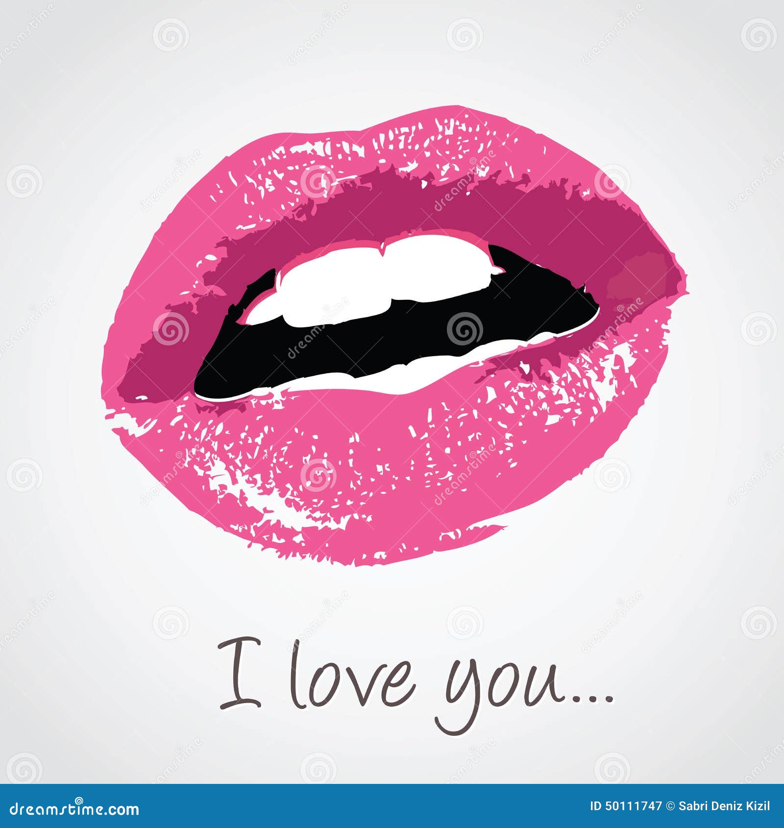 Pink Lips with Love Message Stock Vector - Illustration of artwork ...
