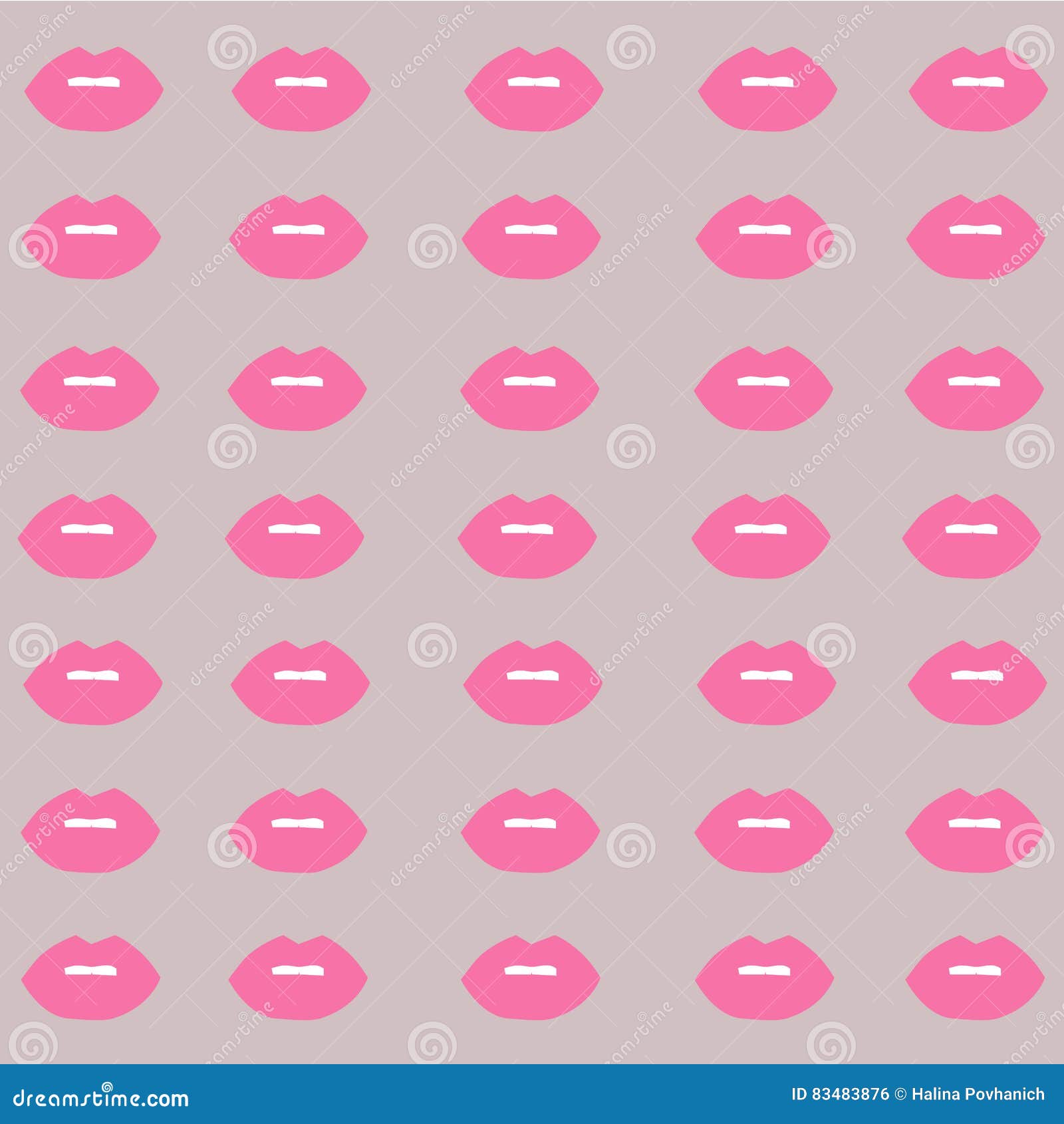 Pink lips pattern stock illustration. Illustration of textures - 83483876
