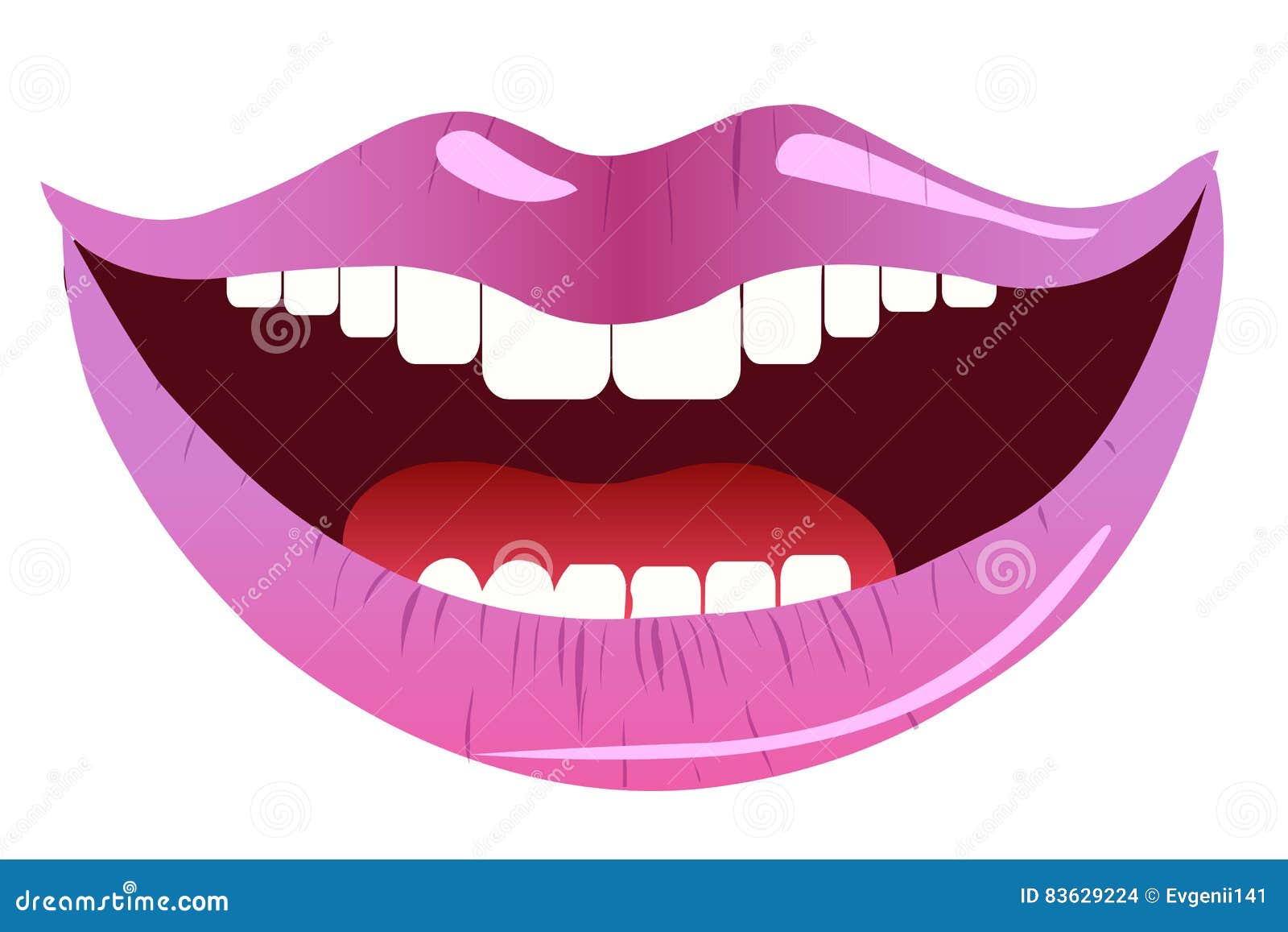 Lips Smile Vector Illustration Drawn In Strokes. | CartoonDealer.com ...