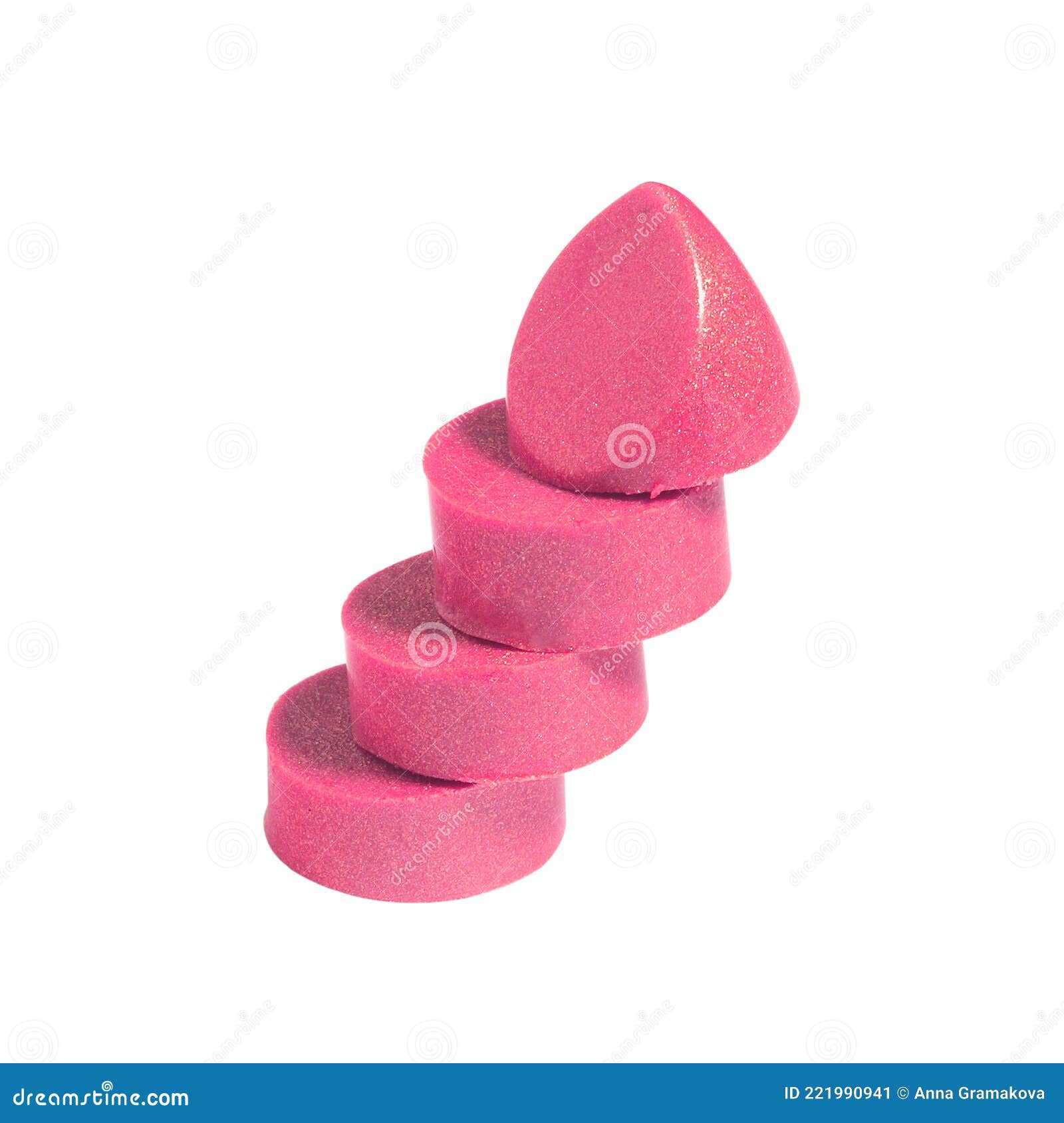Pink Lipstick Cut into Pieces Isolated on White Stock Image - Image of ...