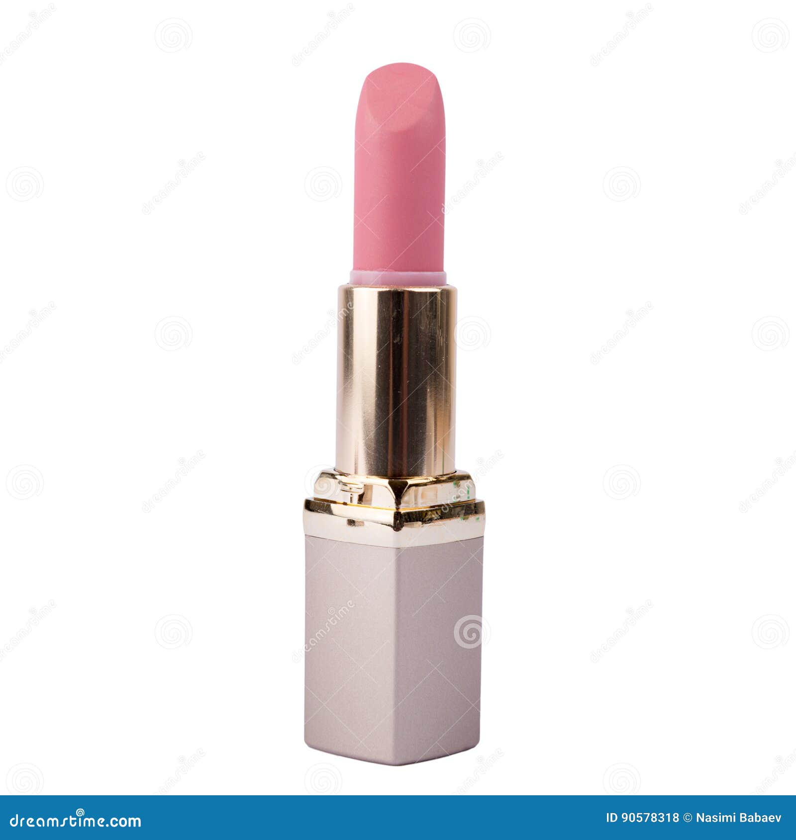 Pink Lipstick Isolated on White Stock Photo - Image of background ...