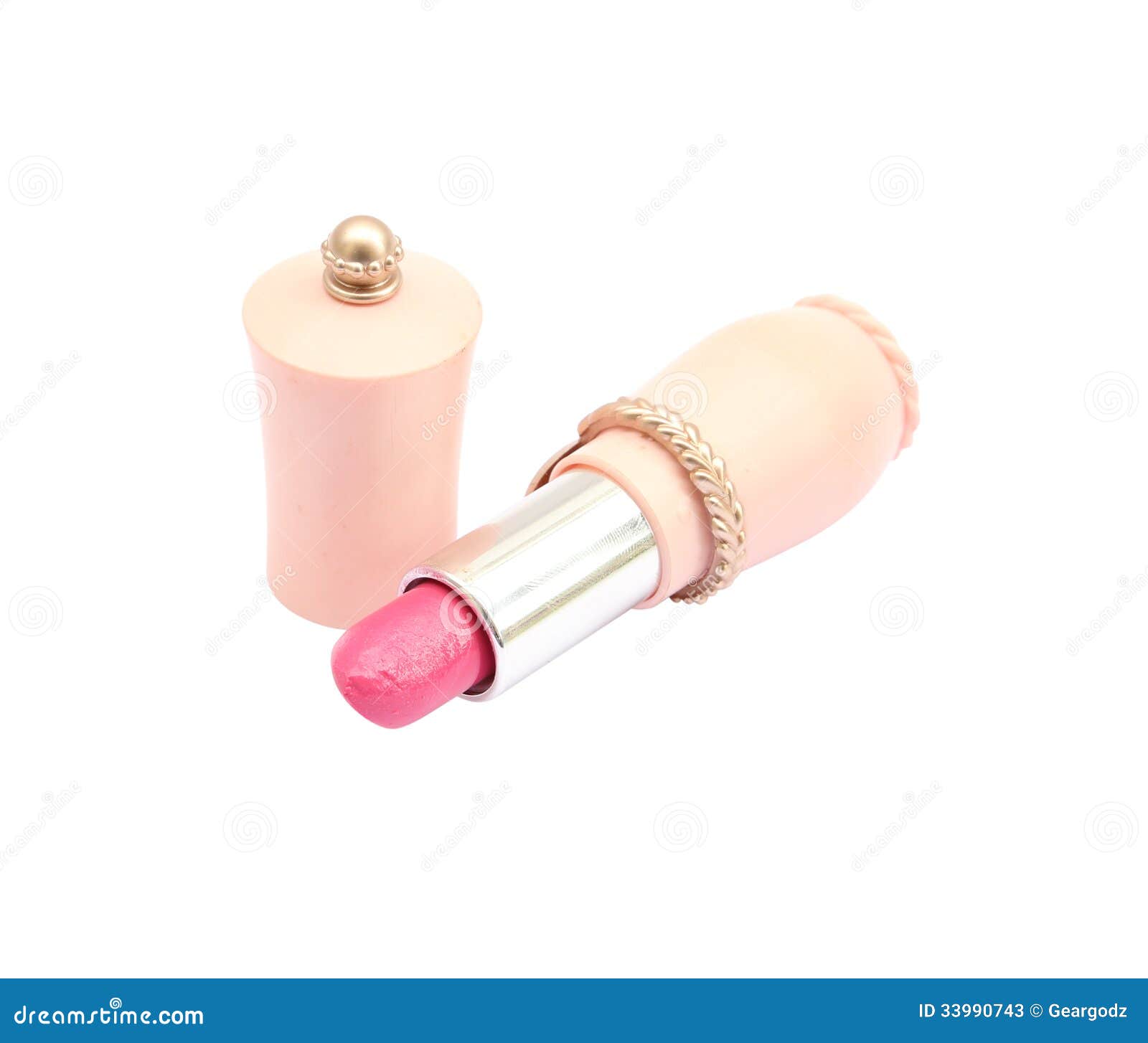 Pink Lipstick on White Background Stock Image - Image of background ...