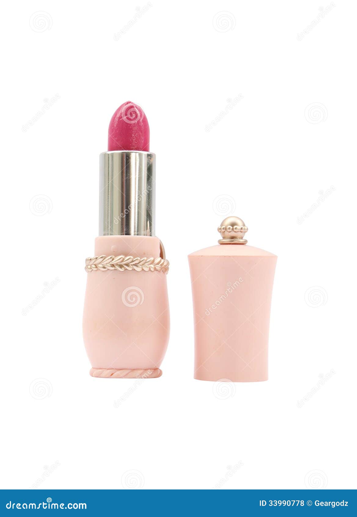 Pink Lipstick on White Background Stock Photo - Image of glossy ...