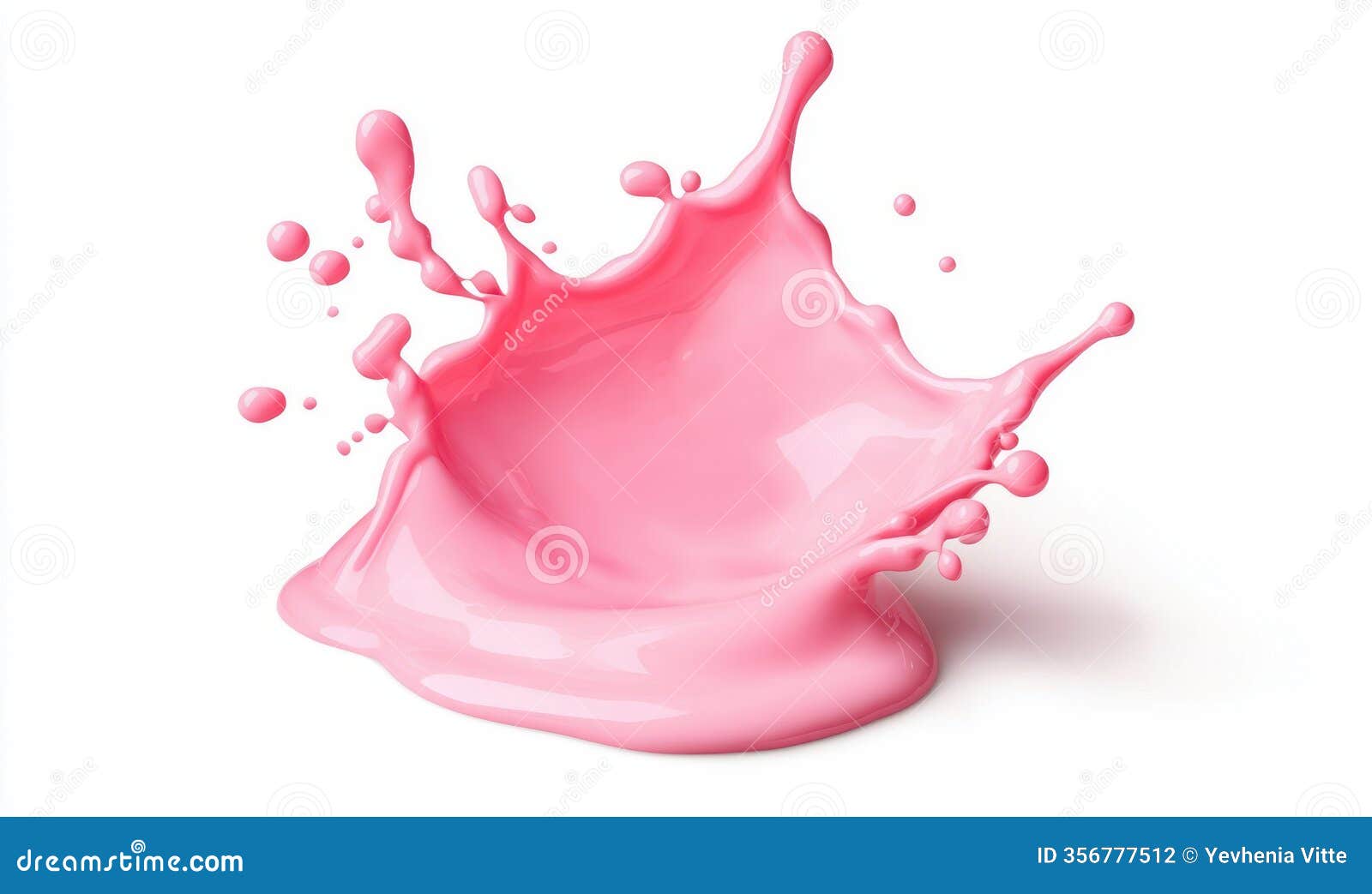 Pink Liquid Splash Isolated on White Stock Illustration - Illustration ...