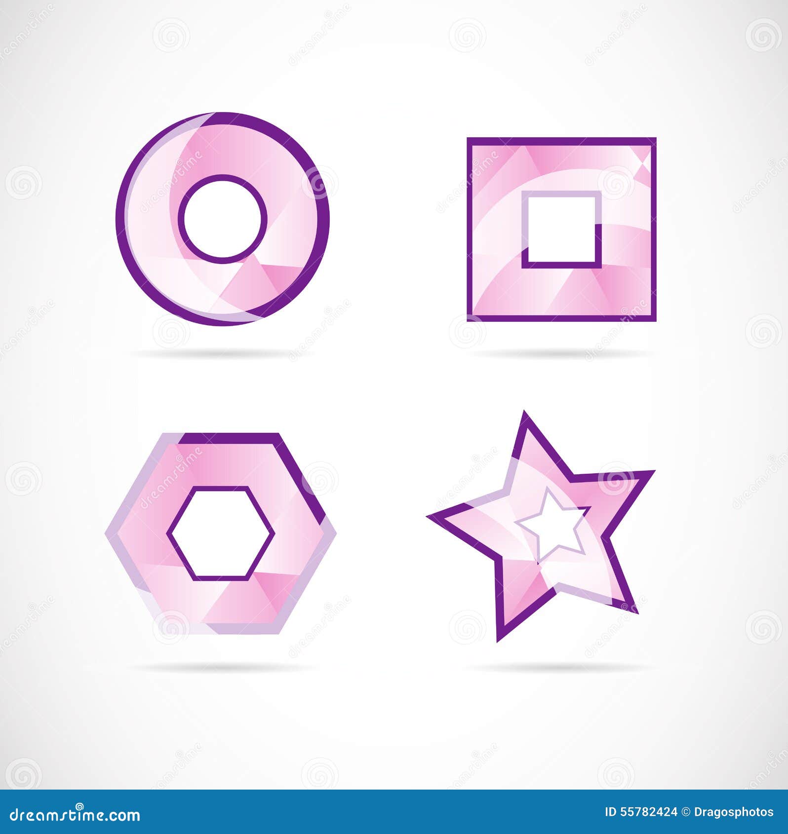 Pink logo set icon element stock vector. Illustration of pink - 55782424