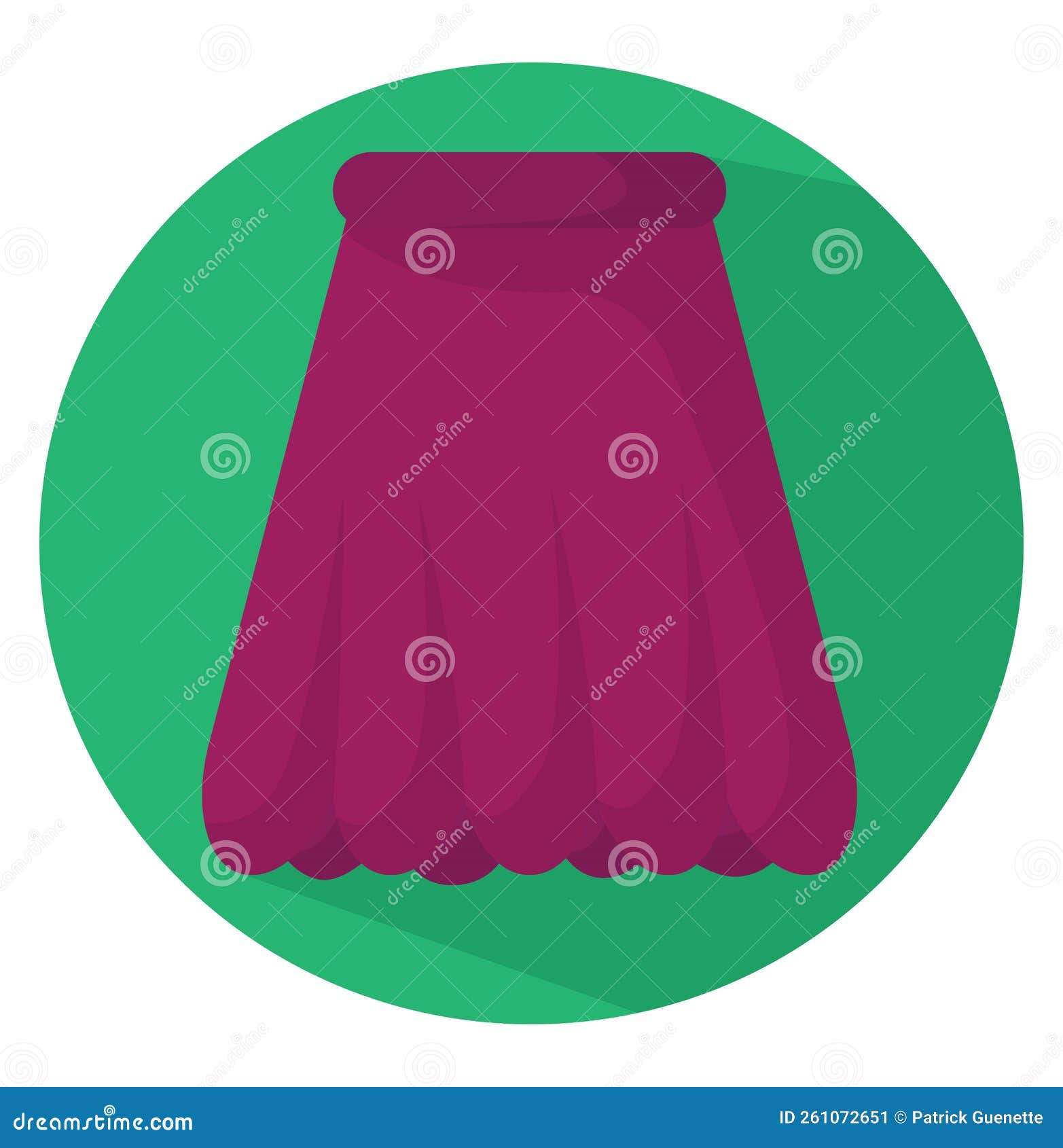 Pink long skirt, icon stock vector. Illustration of isolated - 261072651