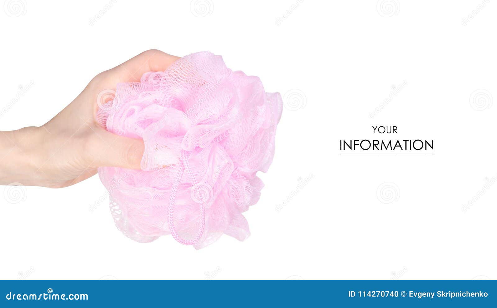 Pink Loofah Bath Sponge in Hand Pattern Stock Photo - Image of bathroom ...