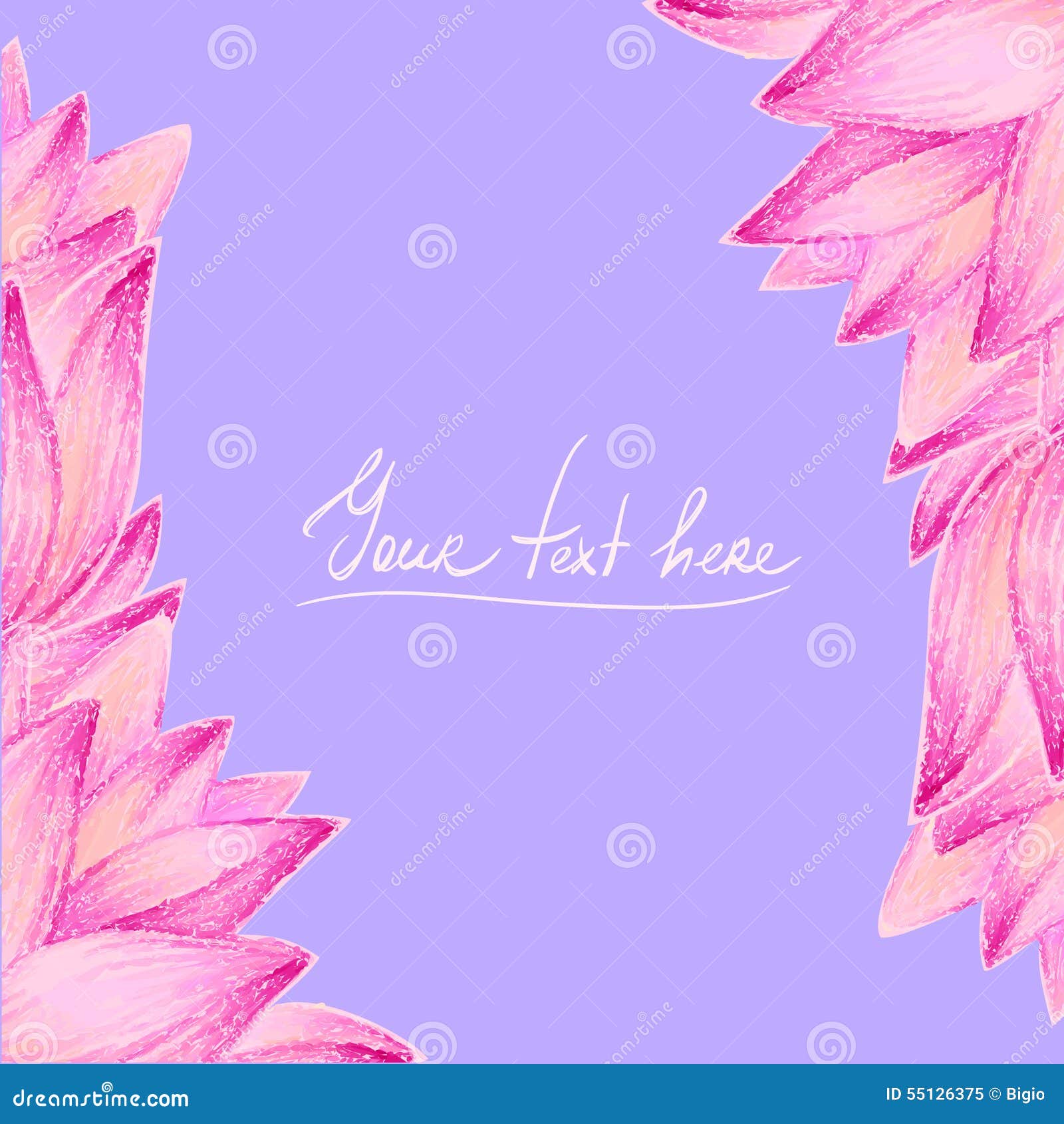 Pink Lotus Flower Design Card Stock Vector - Illustration of hand ...