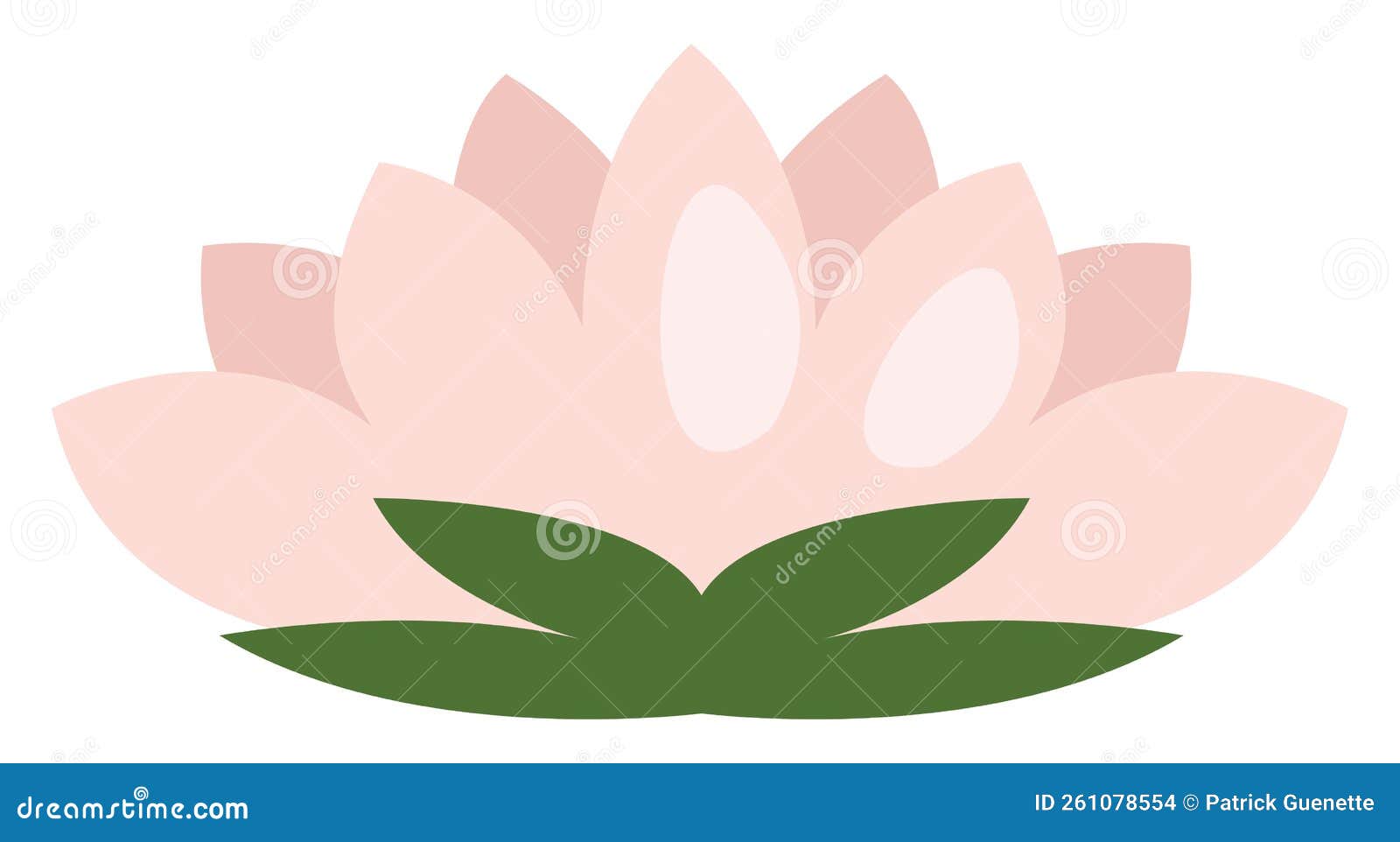 Pink lotus flower, icon stock vector. Illustration of flower - 261078554