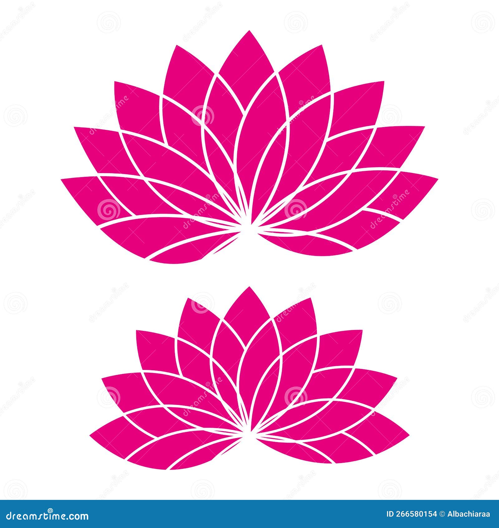 Pink Lotus Flowers. Design Elements Vector Set Stock Vector ...