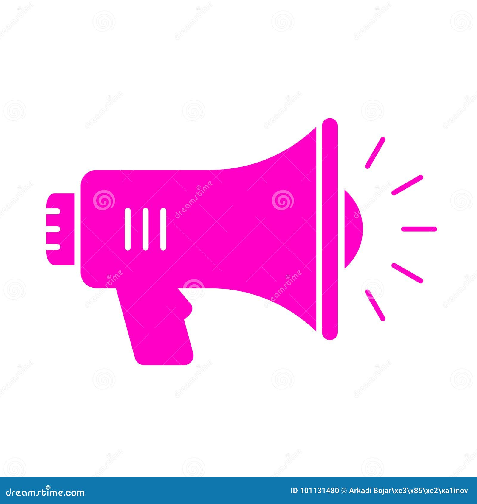 Pink Loudspeaker Vector Icon Stock Vector - Illustration of isolated ...