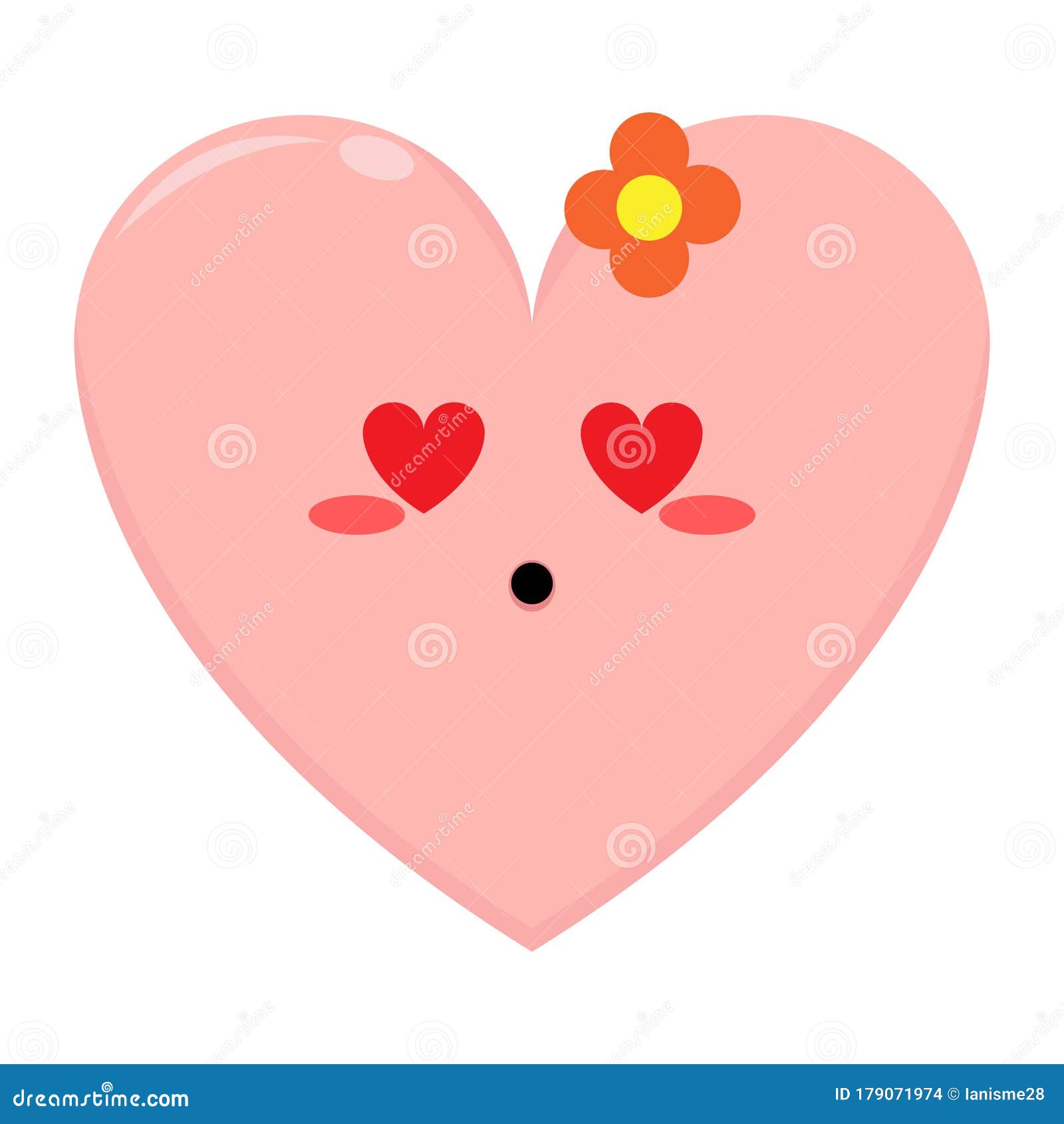 Pink Love Character with Love Expression Stock Vector - Illustration of ...
