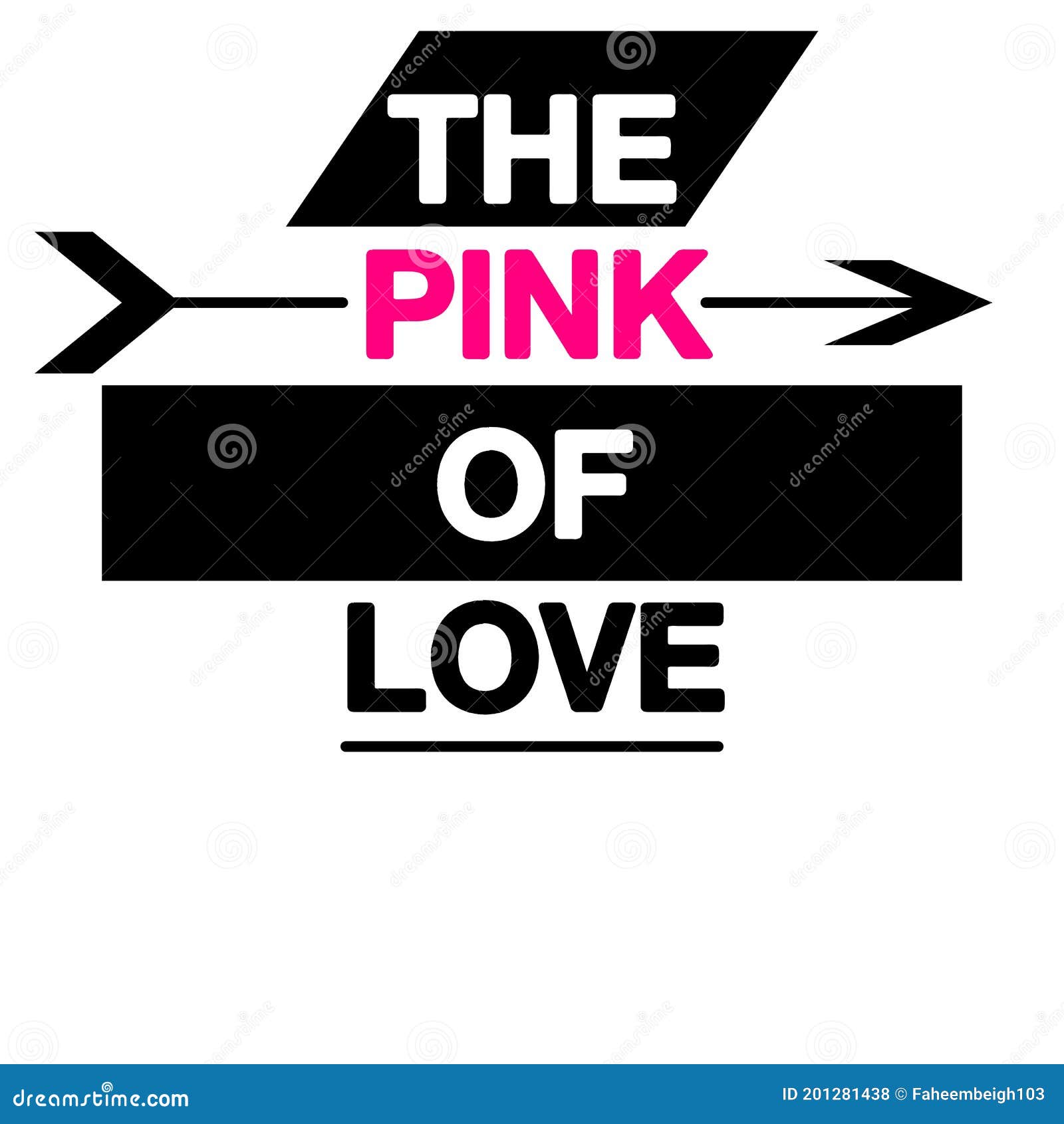 The Pink of Love Design Poster. Stock Illustration - Illustration of ...
