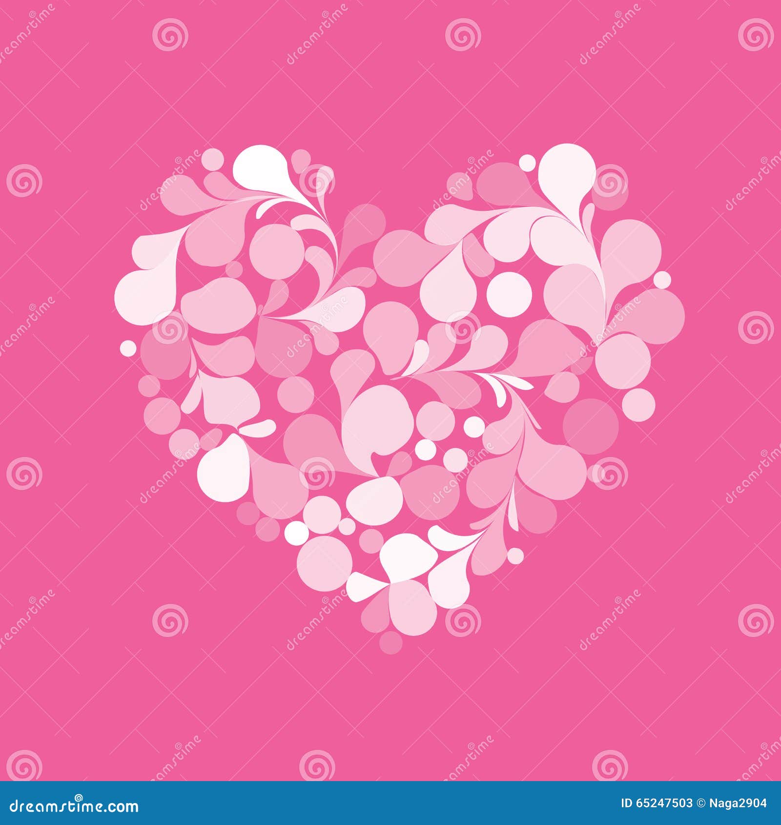 Pink love heart vector stock vector. Illustration of decorative - 65247503