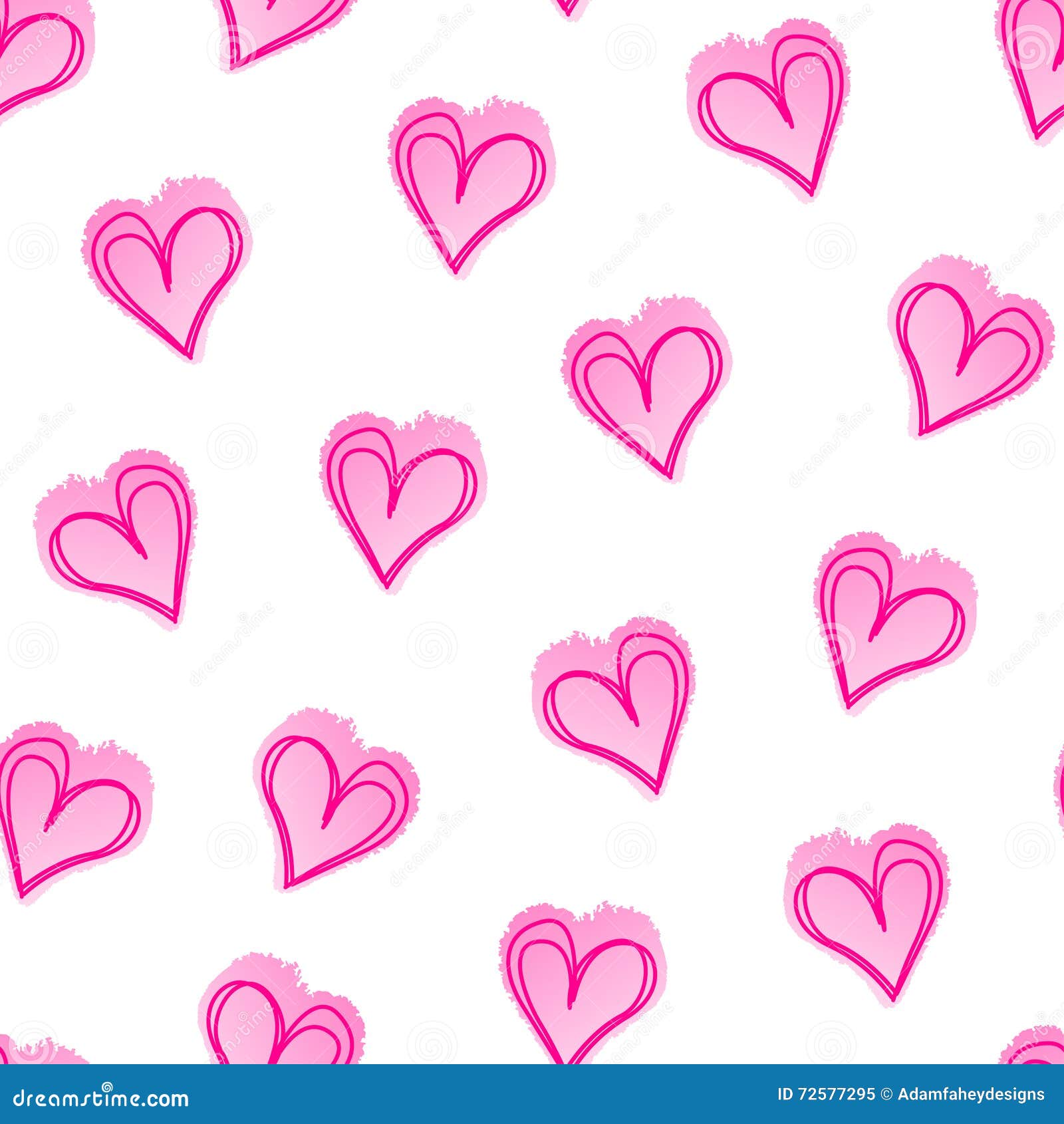 Pink Love Hearts in a Seamless Pattern Stock Vector - Illustration of ...