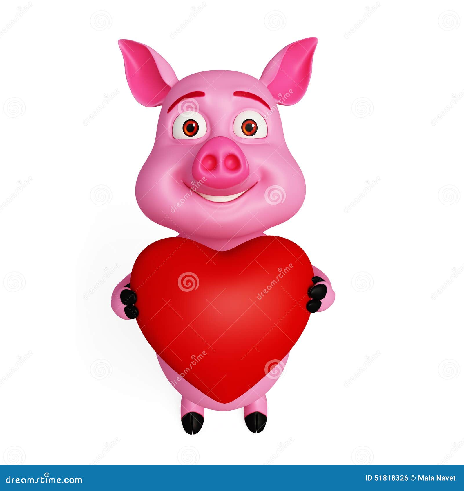Pink loving pig stock illustration. Illustration of animal - 51818326