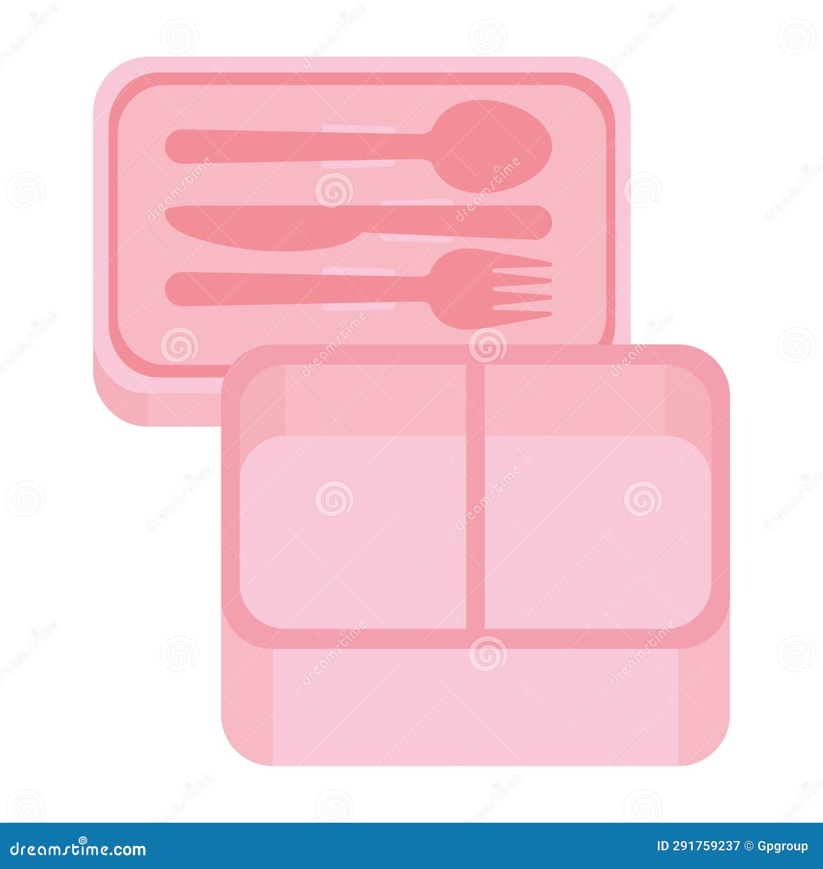 Pink lunch box stock vector. Illustration of snack, meal - 291759237