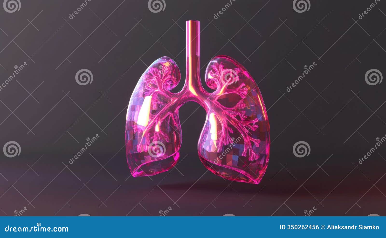 A Pink Lungs Model with a Black Background Stock Illustration ...