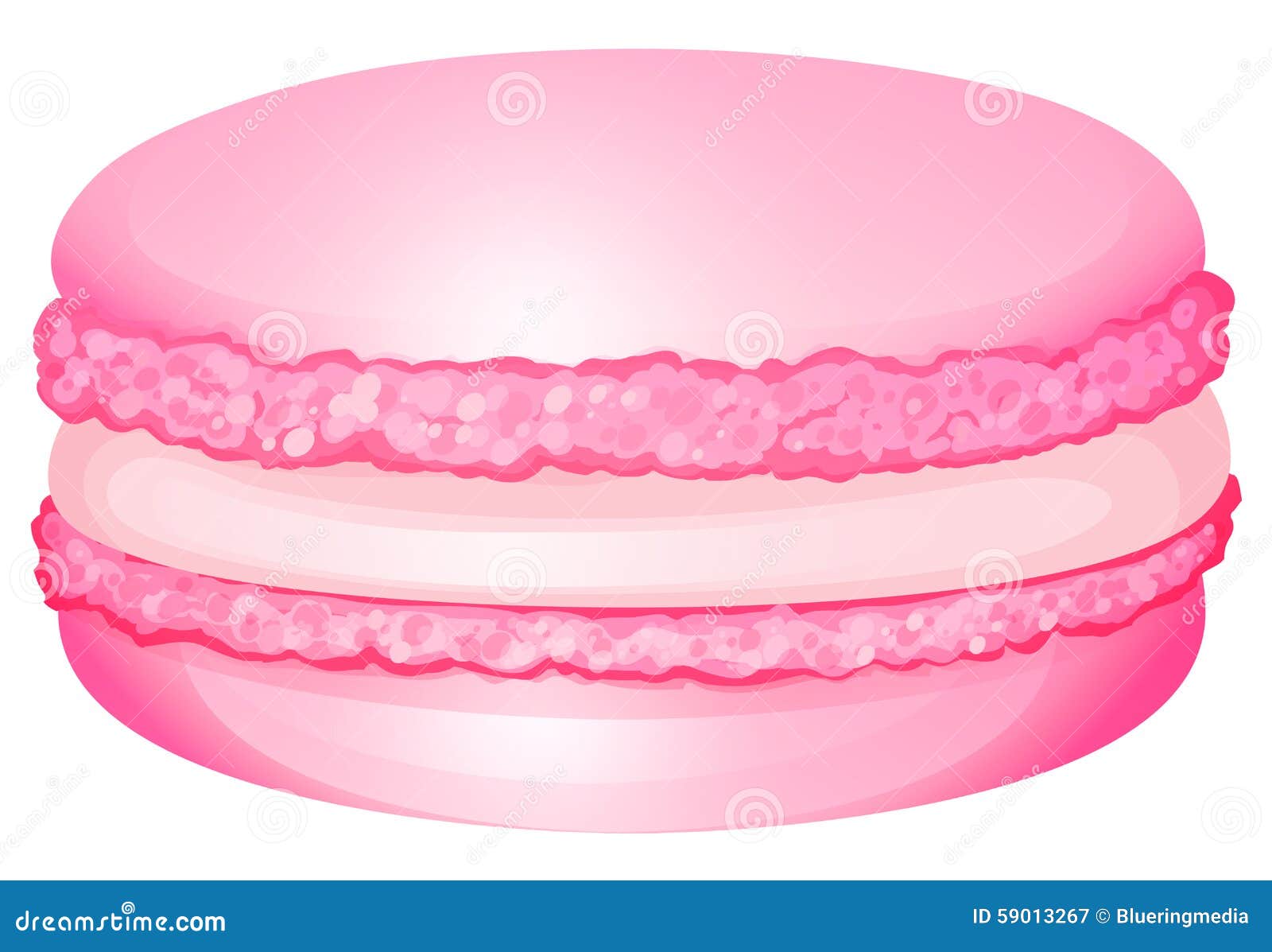 Pink Macaron With Red Filling. Hand Drawn Watercolor Illustration ...