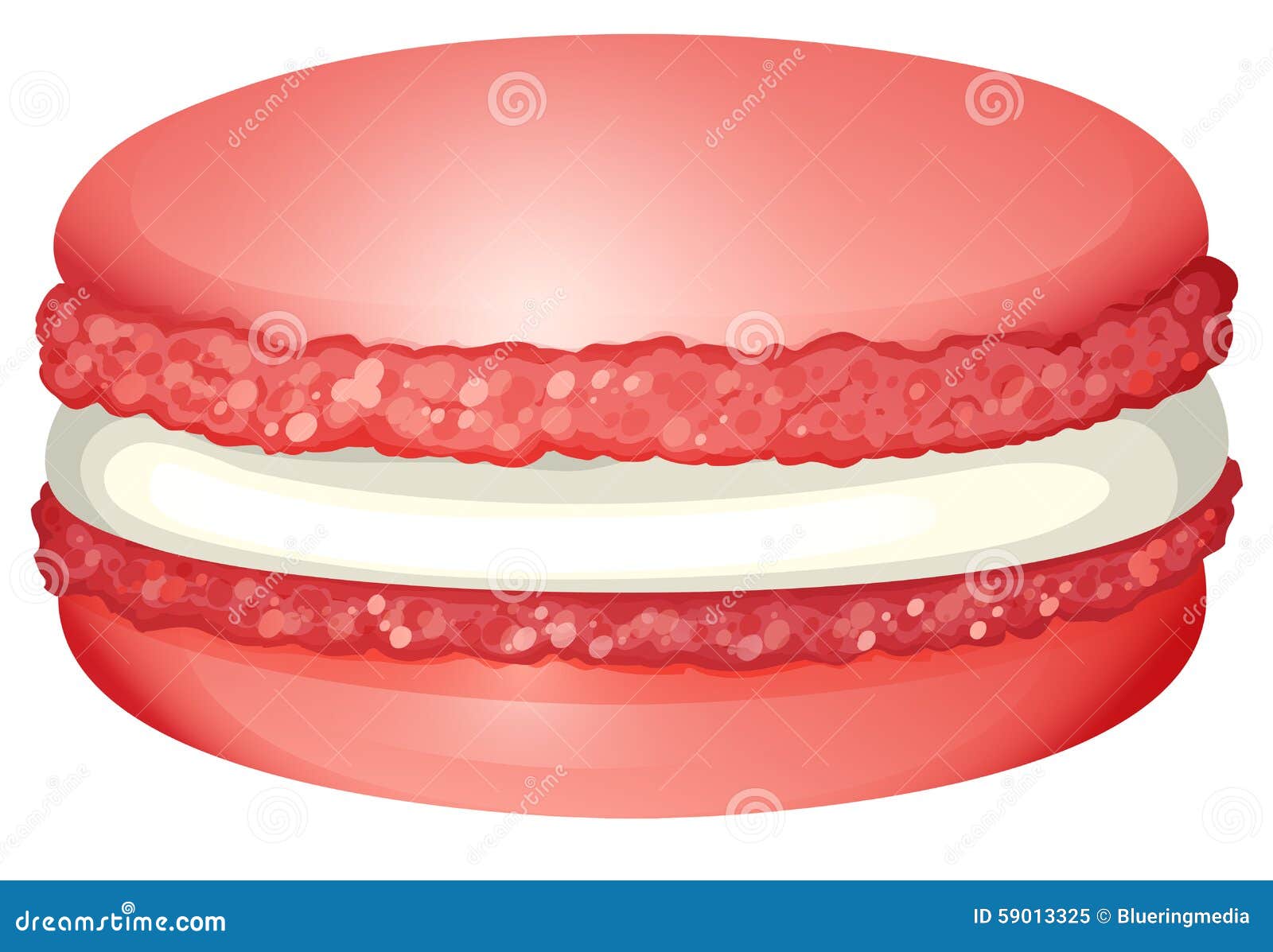 Pink Macaron With Red Filling. Hand Drawn Watercolor Illustration ...