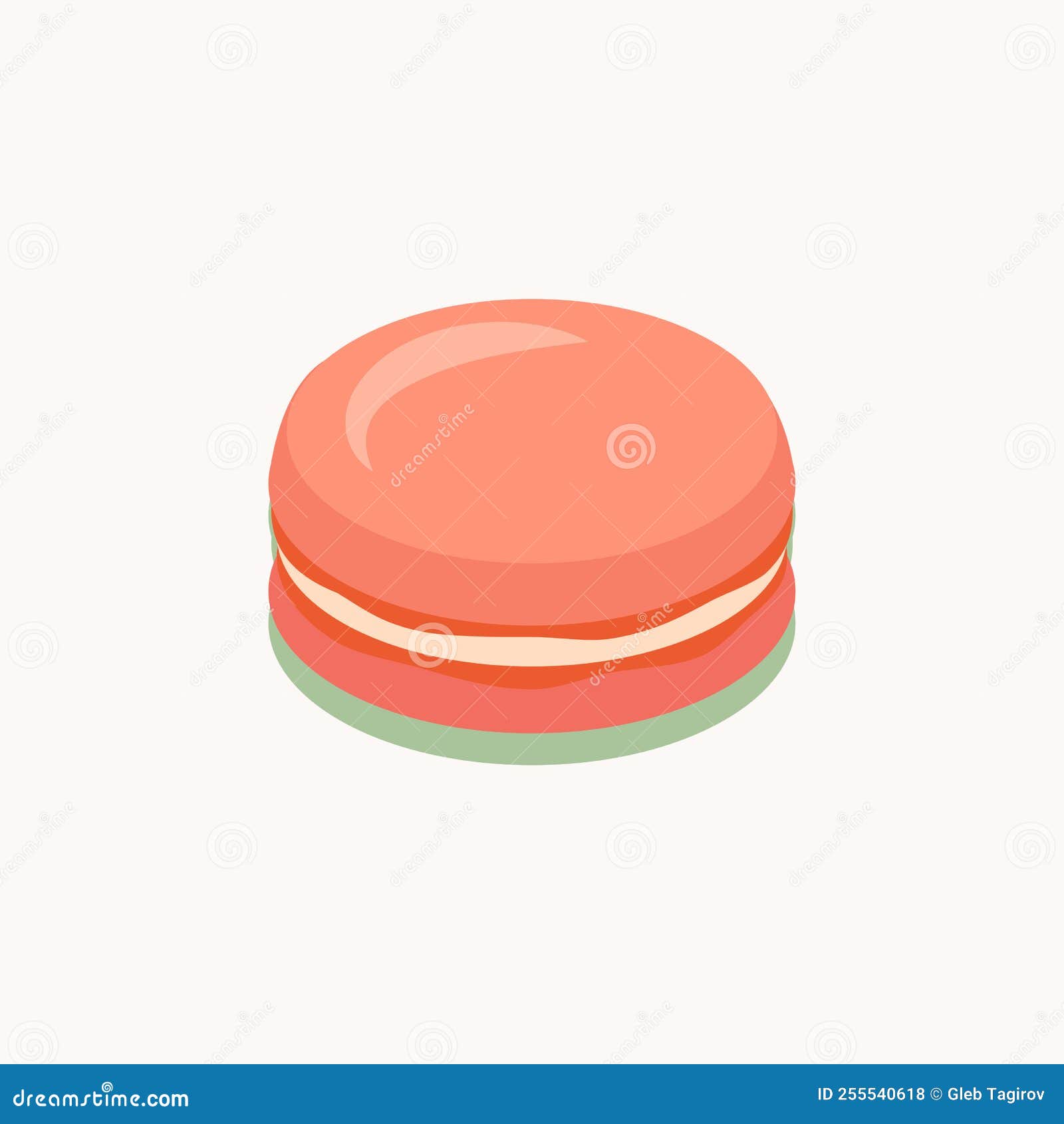 Pink macaroon icon stock vector. Illustration of traditional - 255540618