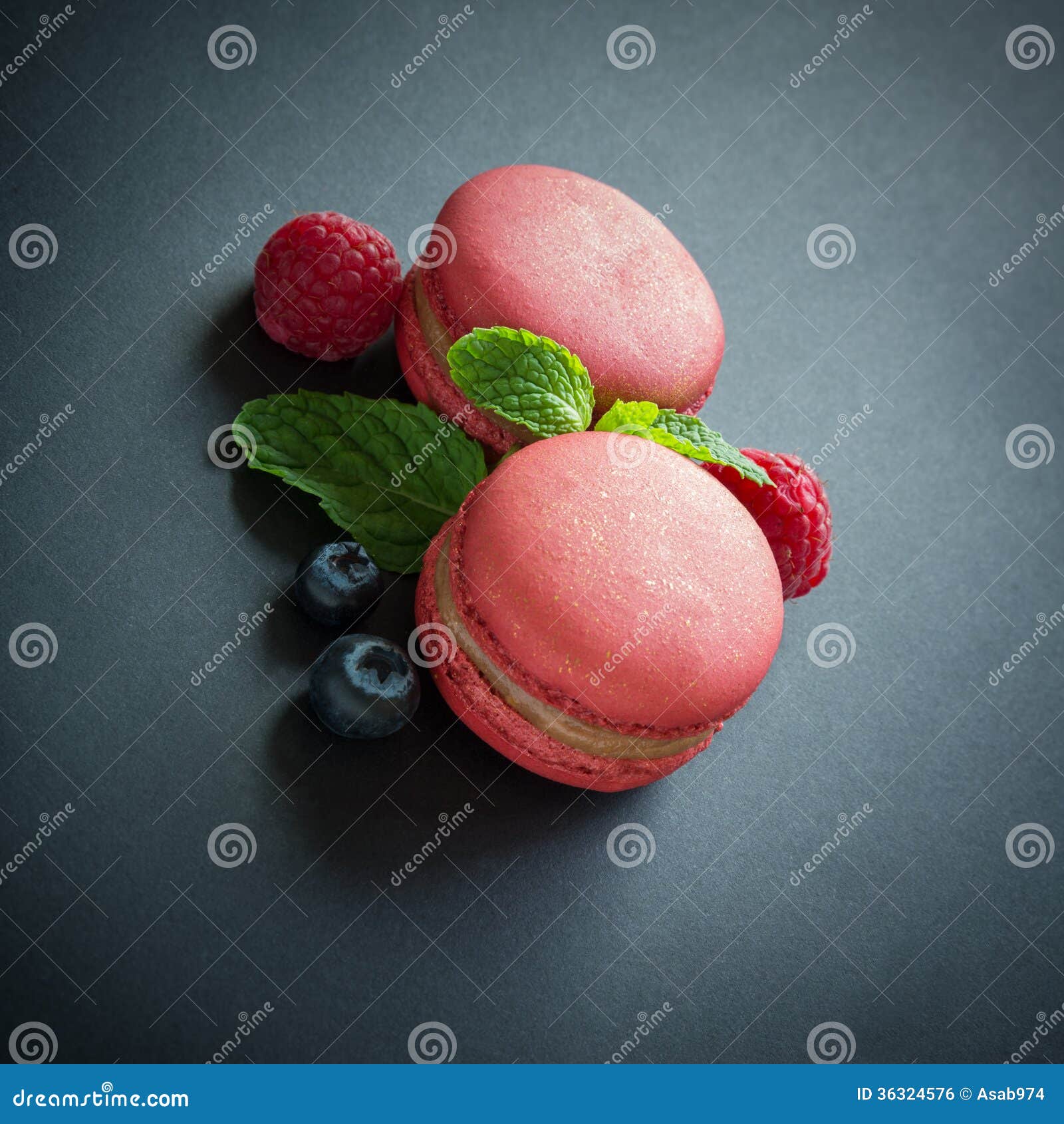 Pink macaroons stock photo. Image of leaves, biscuit - 36324576